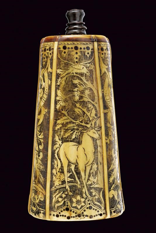 An engraved bone powder flask | Fine Antique Arms and Militaria from ...