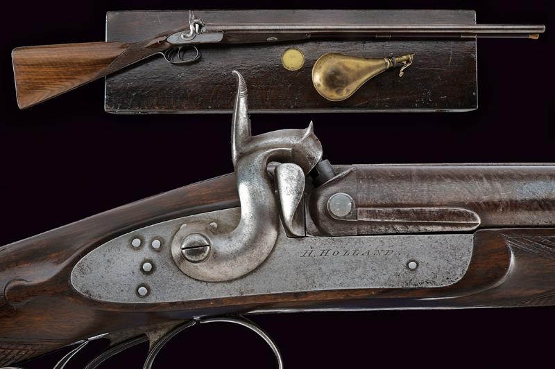 A cased double-barreled percussion gun by Holland | Fine Antique Arms ...