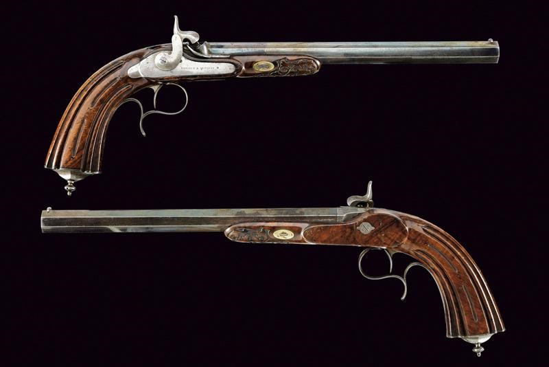 A pair of percussion target pistols by Marieux | Fine Antique Arms and ...