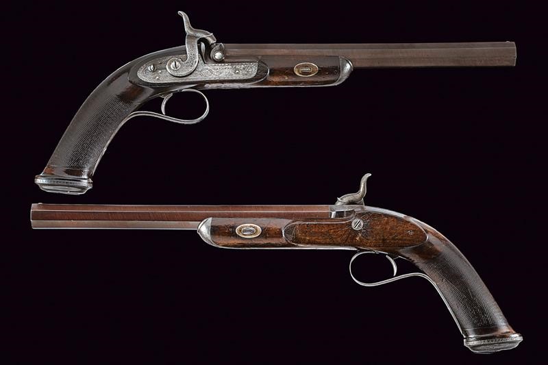 An elegant pair of percussion pistols by Kavanagh | Fine Antique Arms ...
