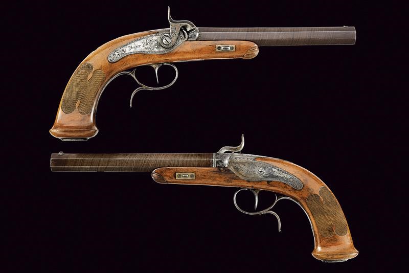 A fine pair of percussion target pistols by Karl Berger | Fine Antique ...