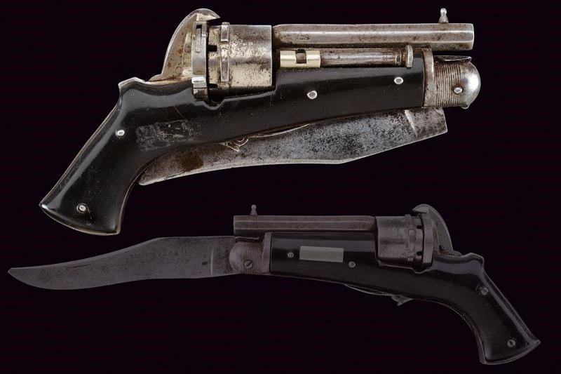 A pin-fire revolver with folding knife | Fine Antique Arms and ...