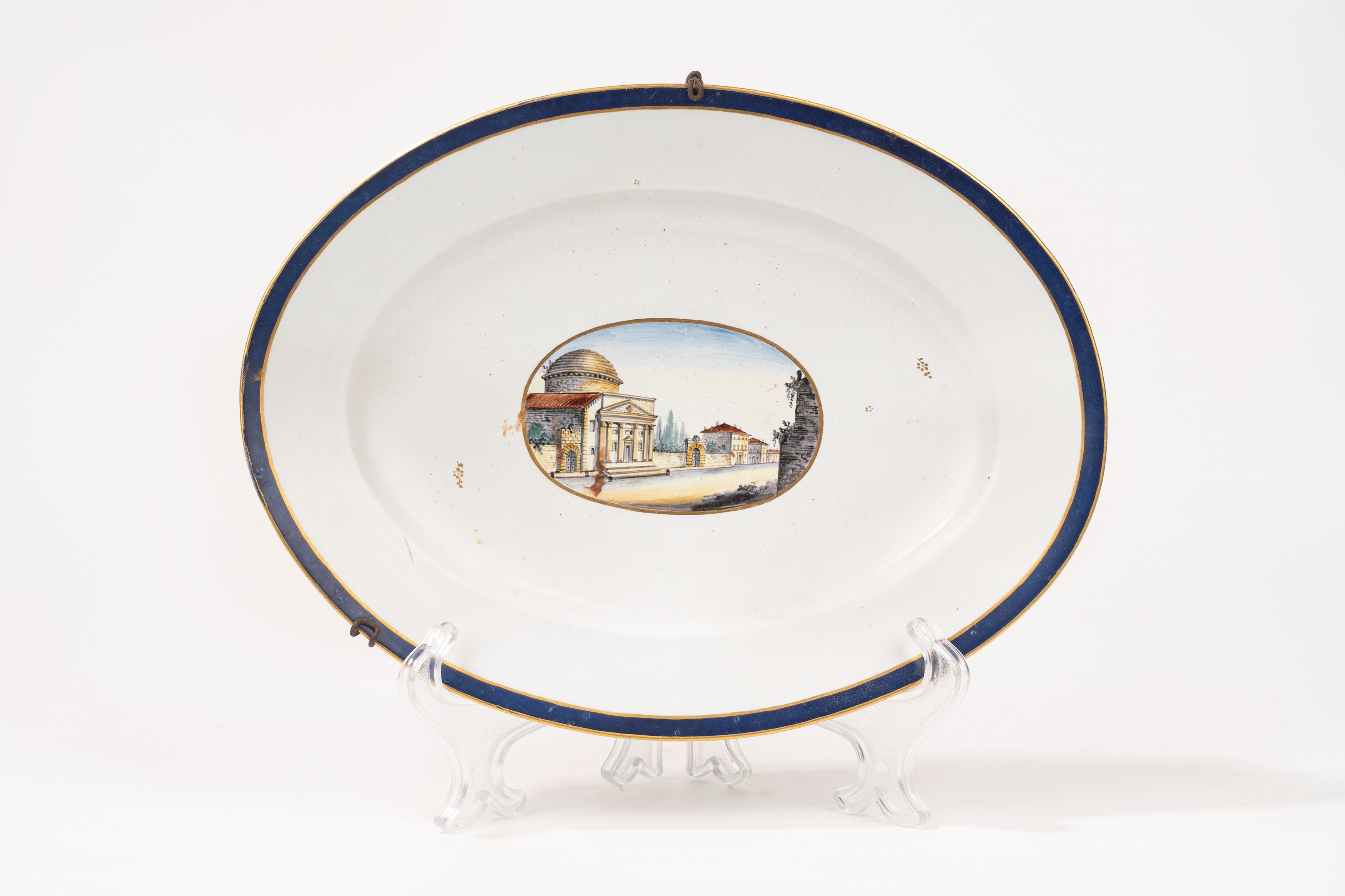 Porcelain plate with a view of the Church of Sant'Andrea on the Via ...