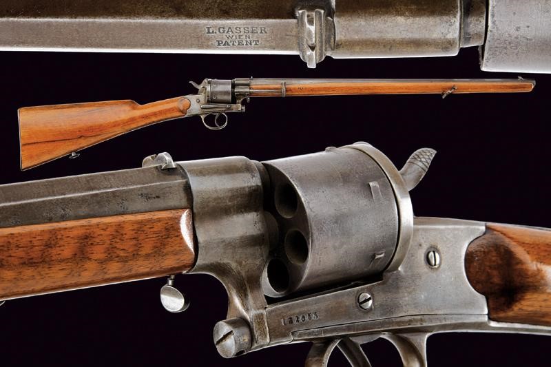 A rare revolving rifle by Gasser circa 1870 - 1880 | Fine Antique Arms ...