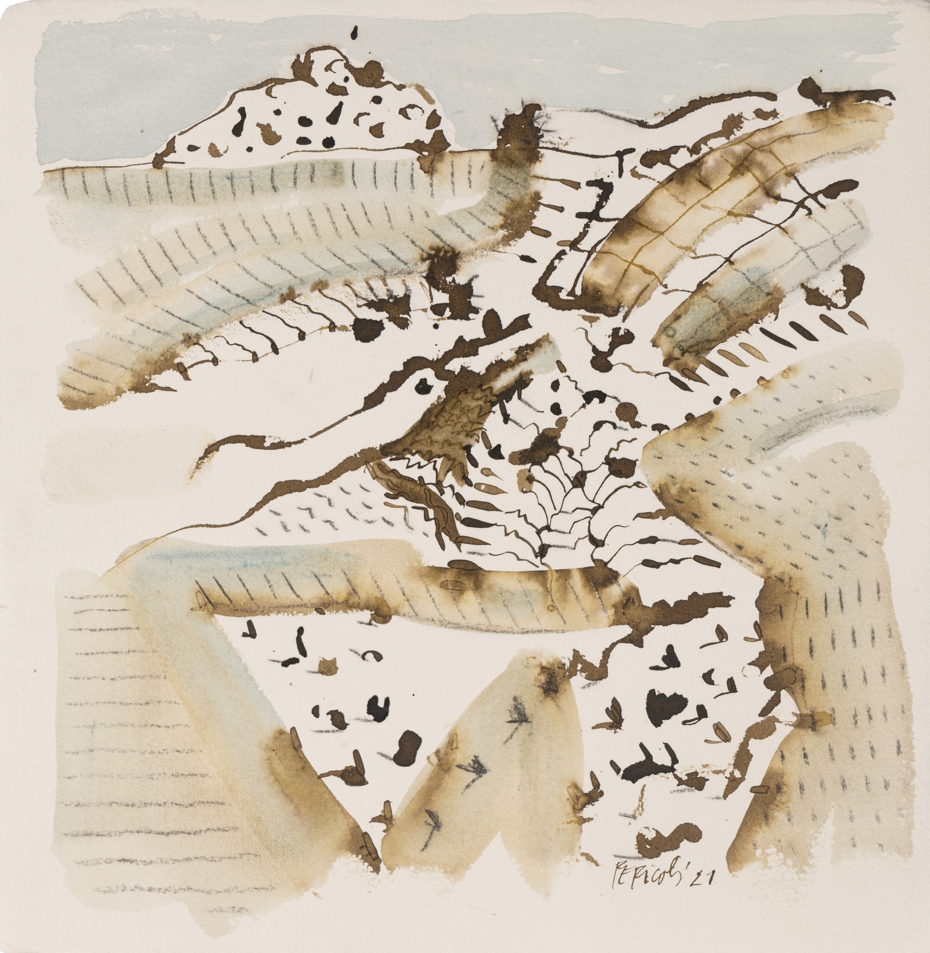 Tullio Pericoli - Landscape 2021 | Modern & Contemporary Art | Finarte ...