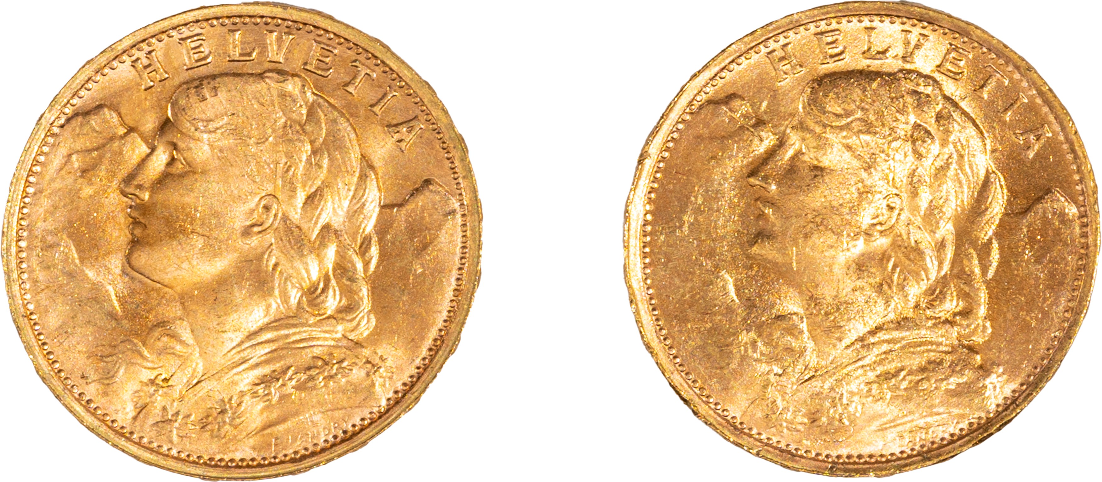 Stato Federale Svizzero - lotto di 2 monete da 20 Franchi 1935 ...