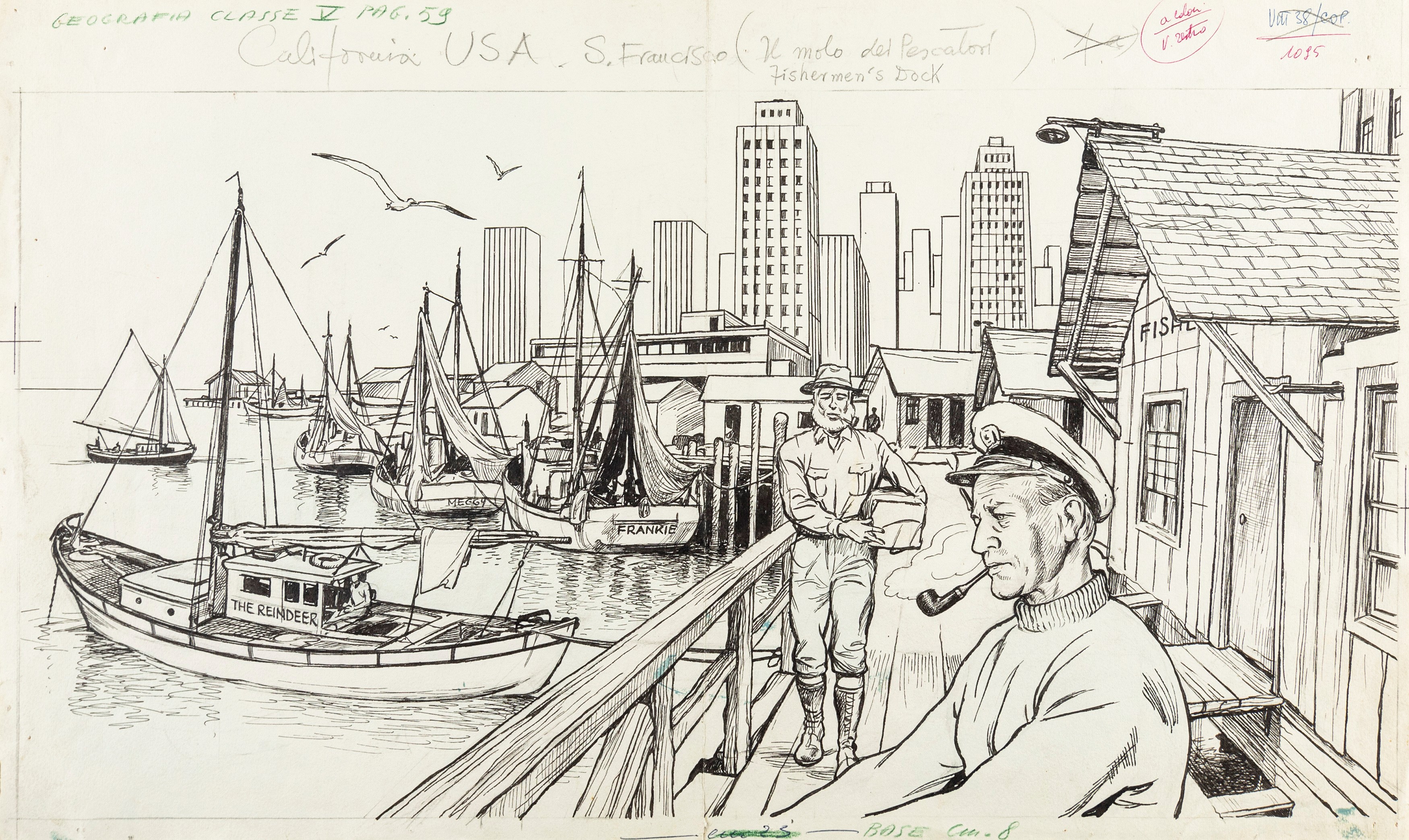 Franco Caprioli - San Francisco - Il molo dei pescatori 60s | Original ...