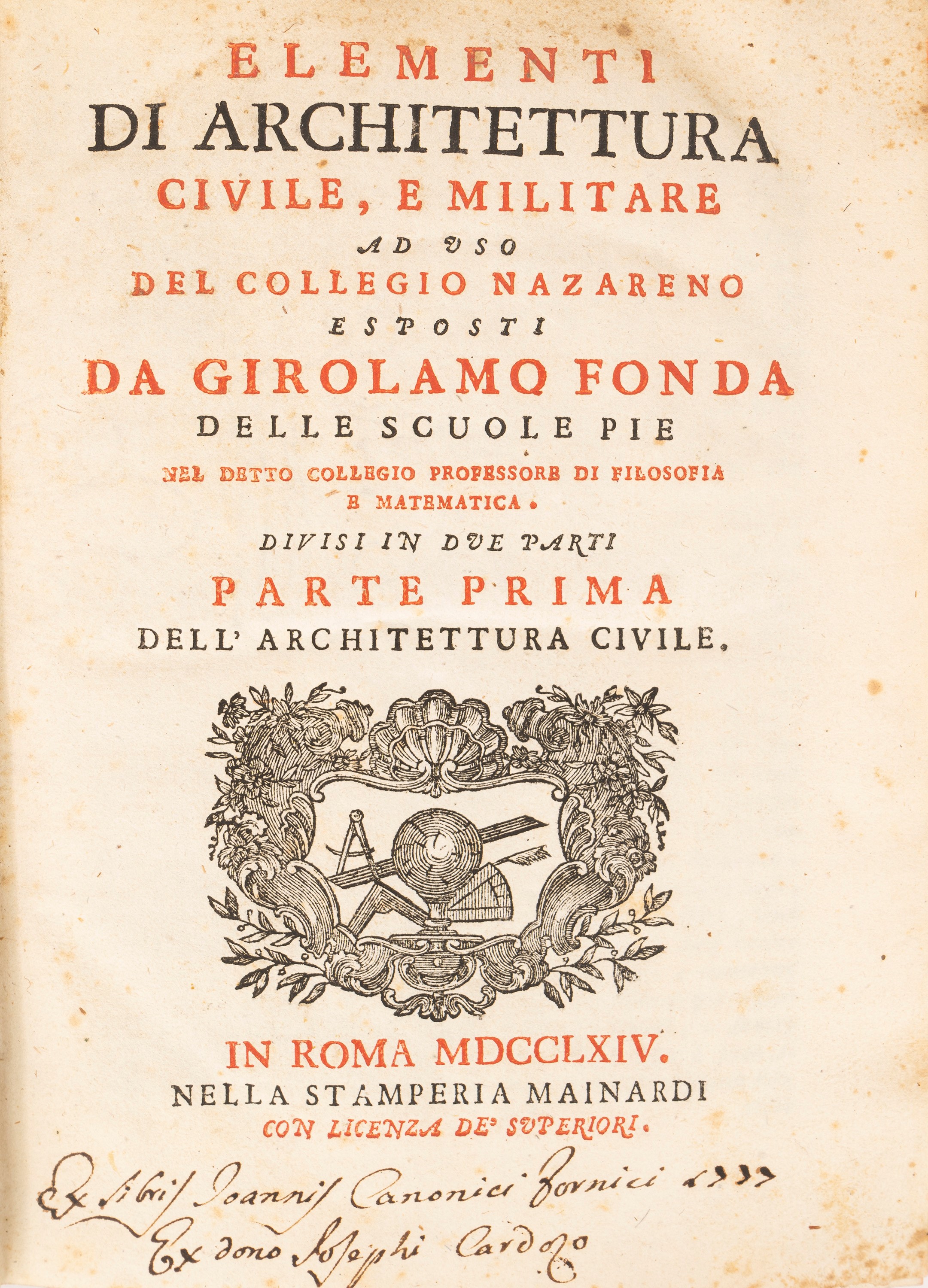 Architettura - Fonda, Girolamo - Elementi di architettura civile, e ...