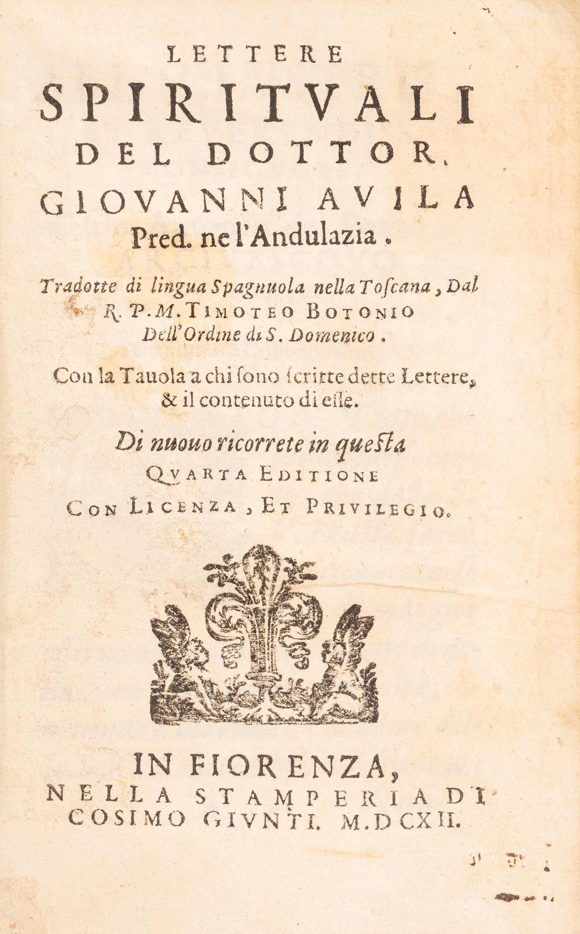 D'Avila, Giovanni - Spiritual Letters of Dr. John Avila 1612 | Books ...