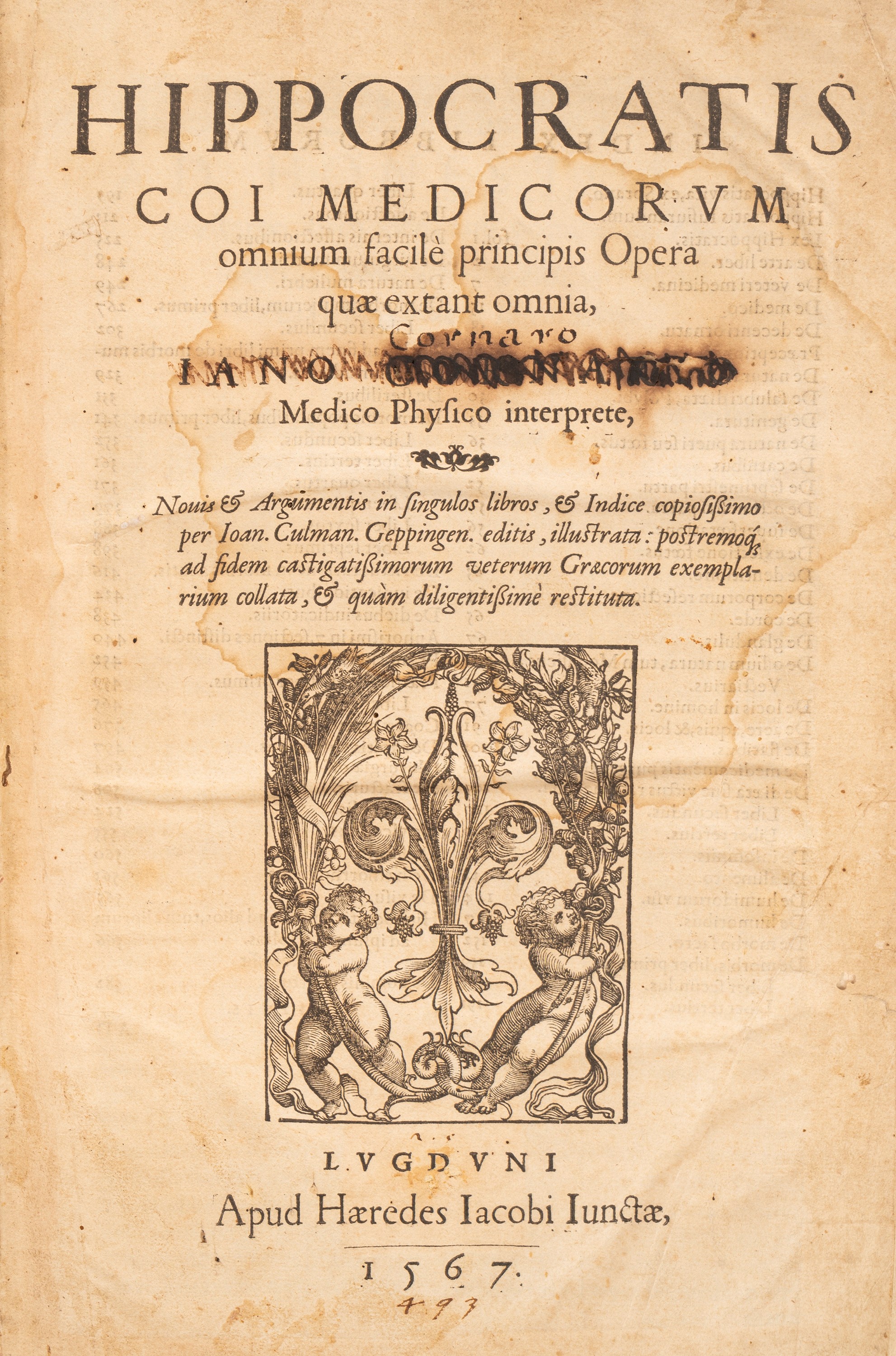 Ippocrate - Hippocratis coi medicorum omnium facile Principis Opera ...