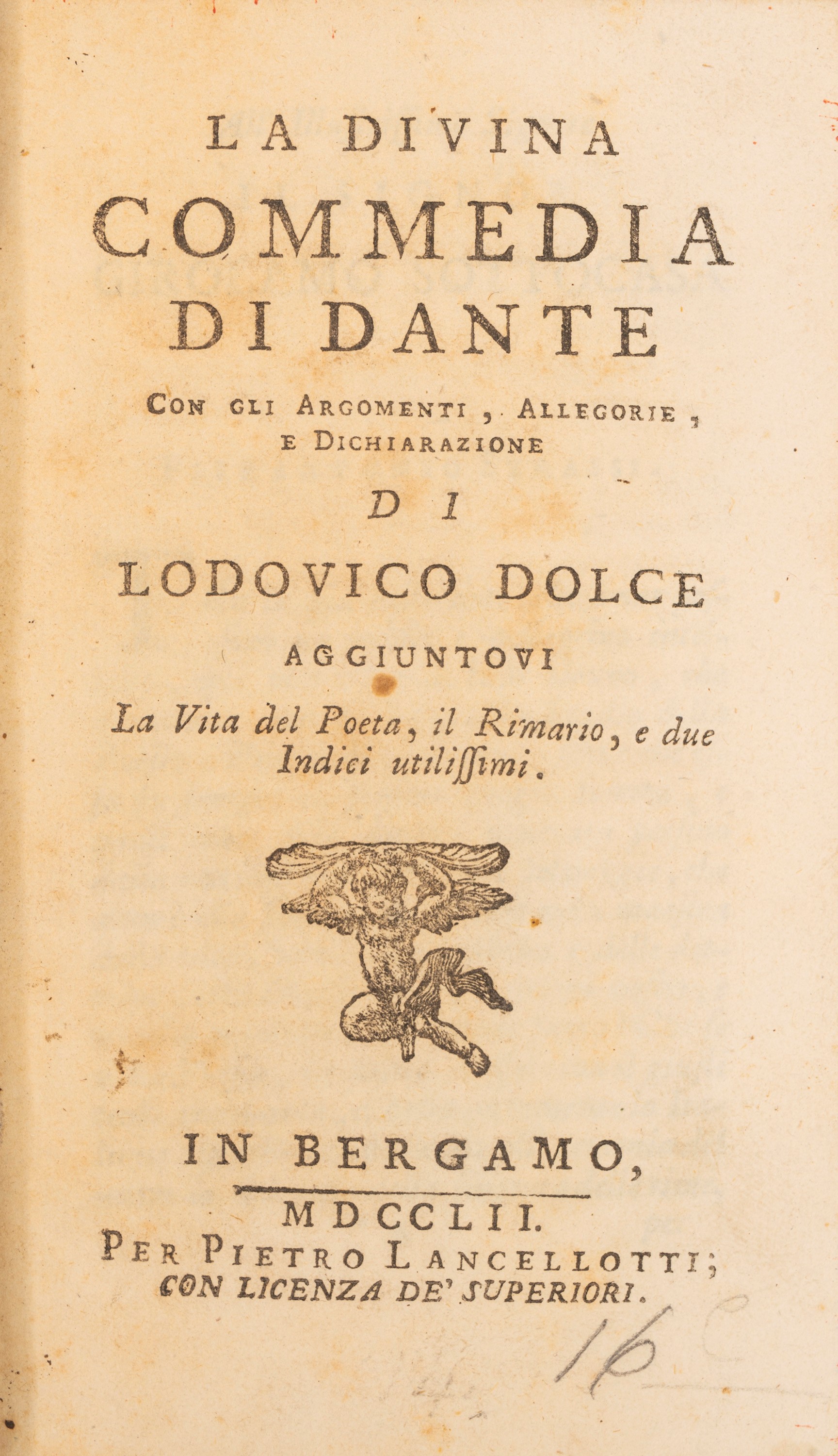 Alighieri, Dante - La Divina Commedia di Dante 1752 | Libri, Autografi ...