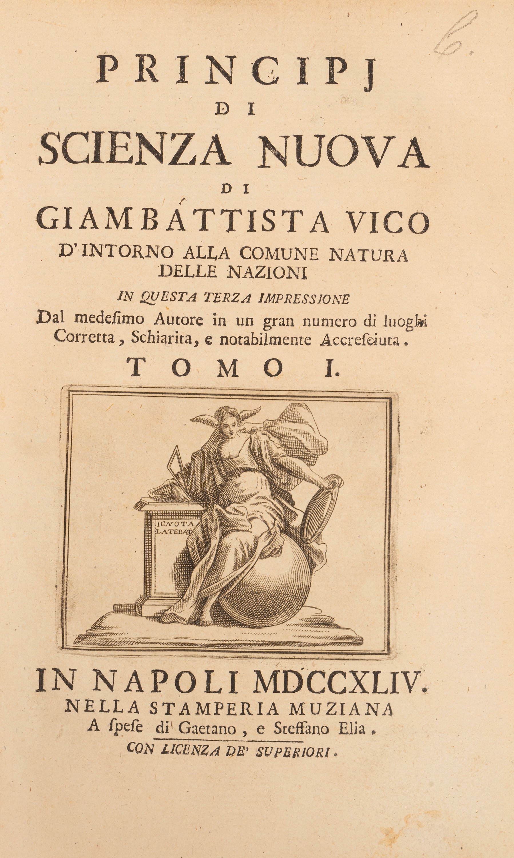 Vico, Giambattista - Principi di scienza nuova 1744 | Libri, Autografi ...