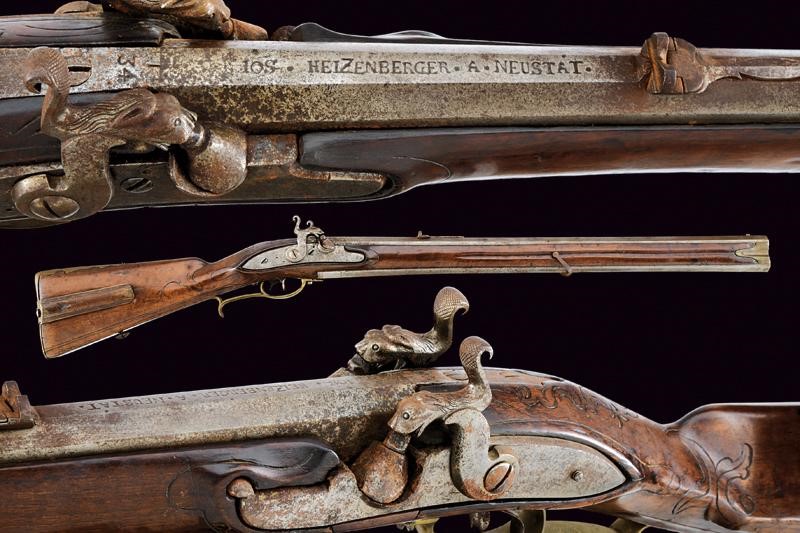 A rare 1768 Model "Doppelstutzen" signed Heizenberger converted to ...