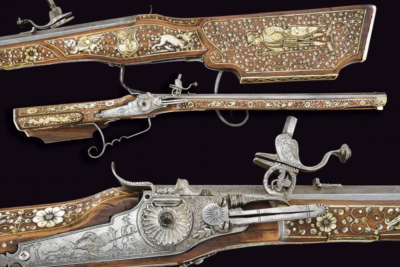 A composite wheel-lock rifle late 17th Century | The Antique Arms ...