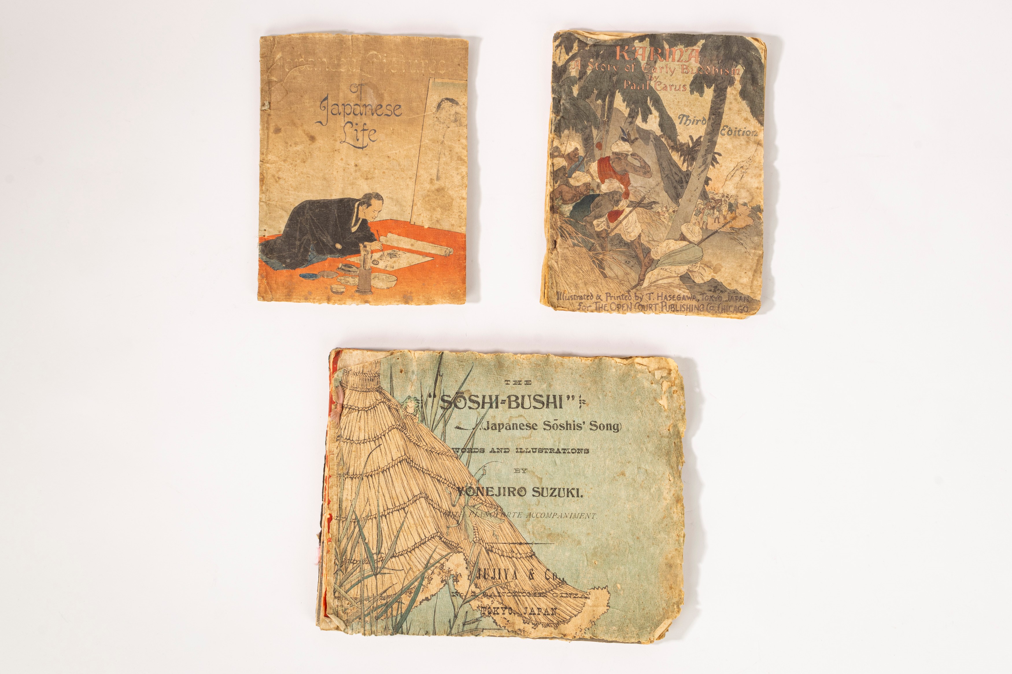 Tre Album di xilografie giapponesi su carta Giappone, inizio secolo XX ...