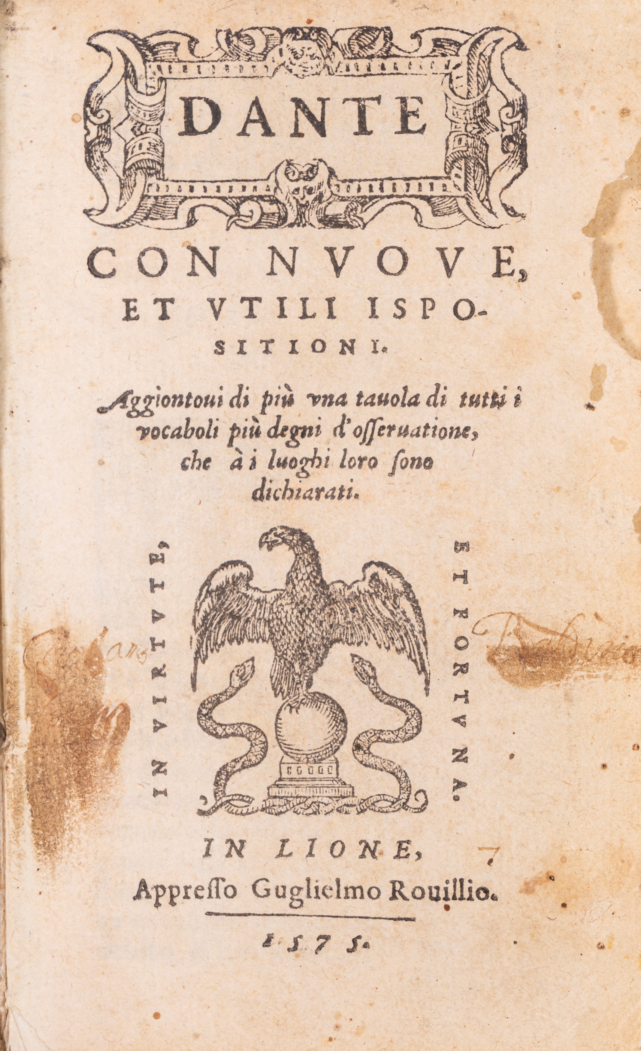 Alighieri, Dante - Dante con nuove e utili isposizioni 1575 | Libri ...