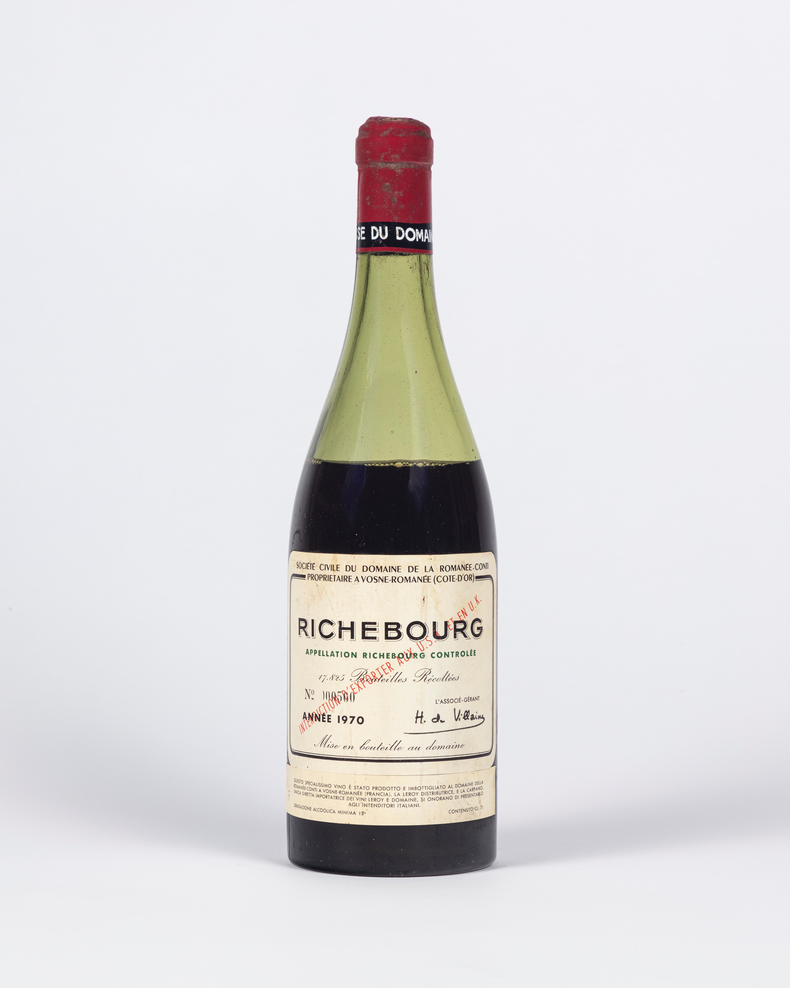 Francia - DRC Richebourg (BT 1) 1970 | Summer Wine & Spirits | Finarte ...
