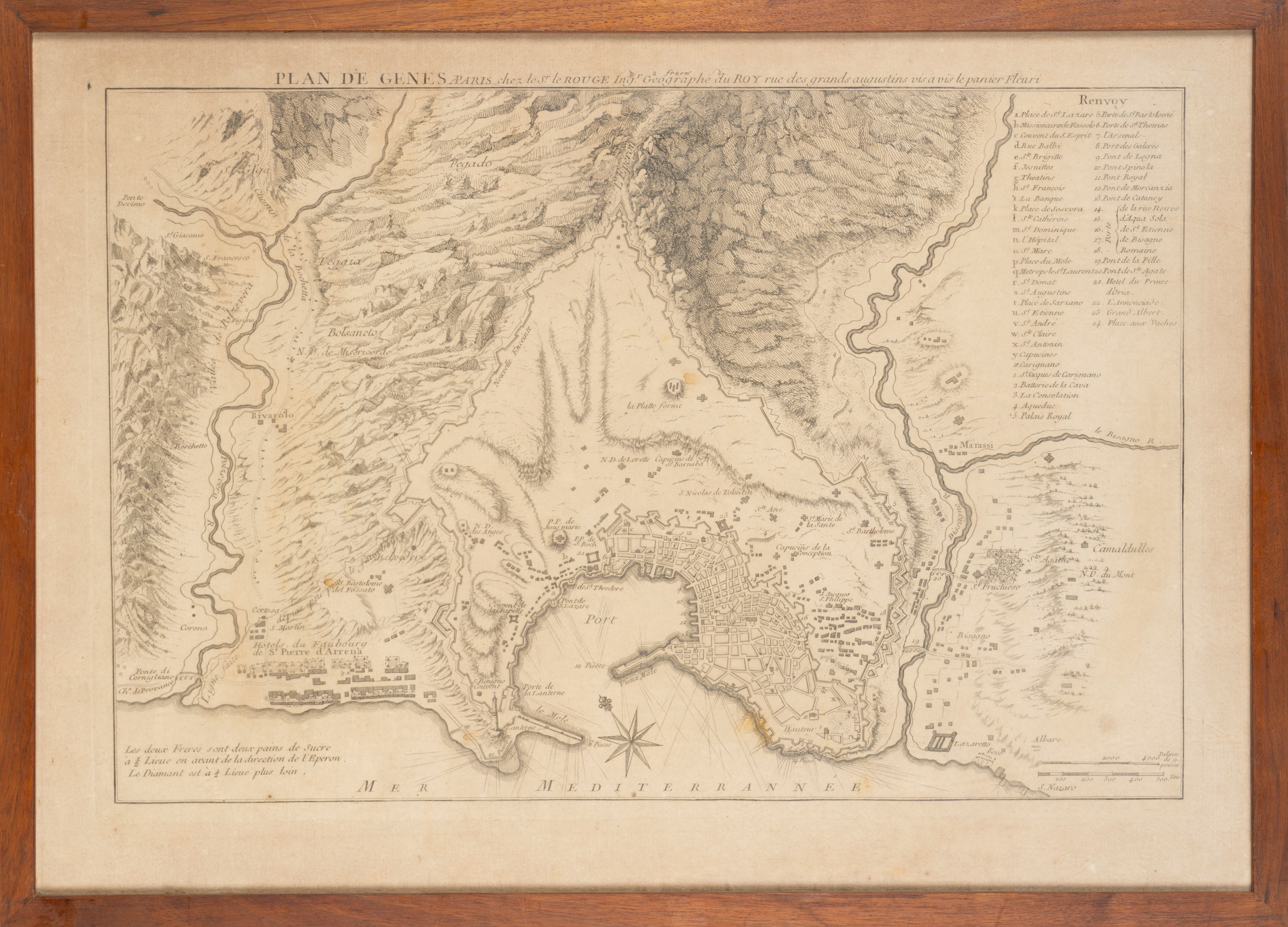 Le Rouge, George Louis - Plan de Genes 1745 | Carte geografiche della ...