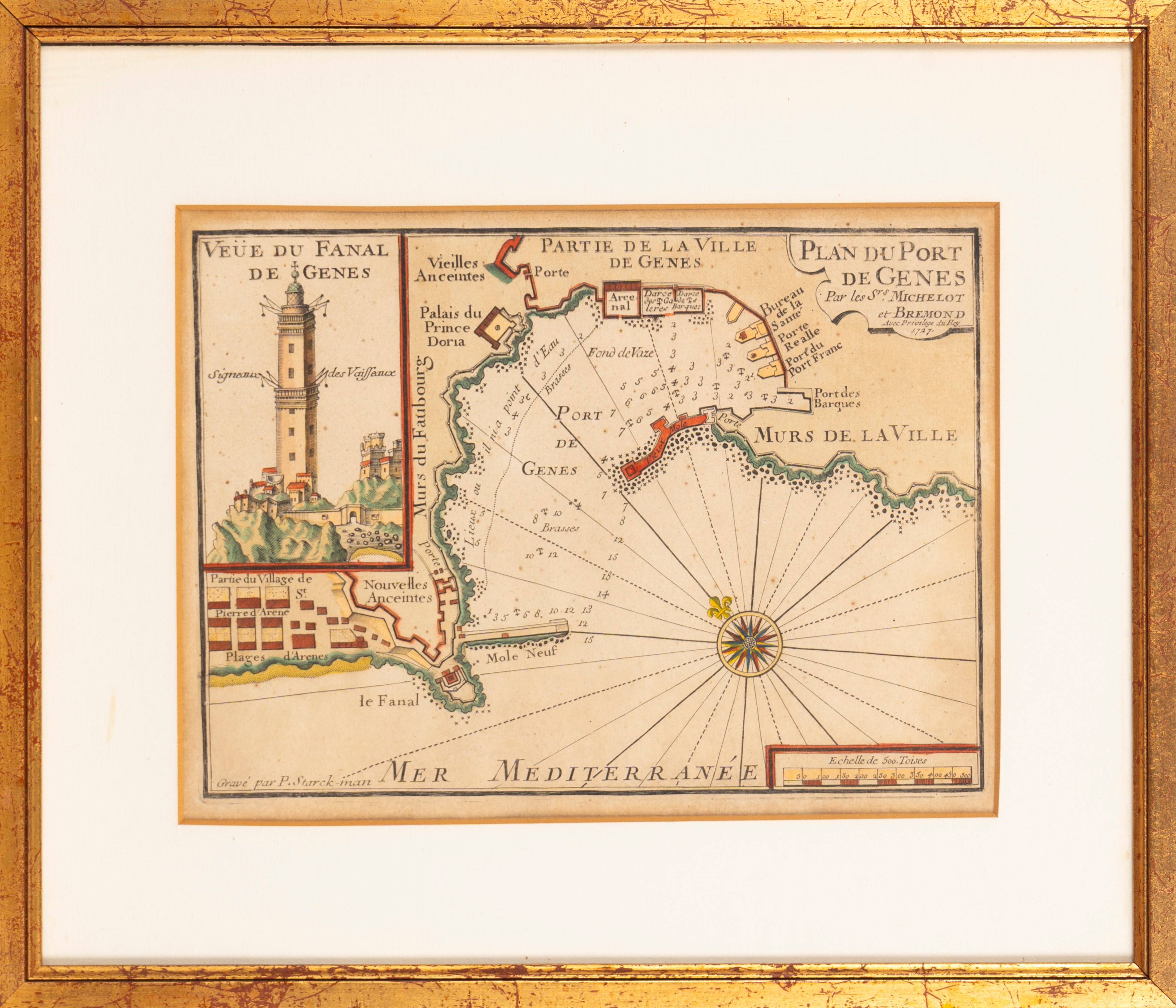 Plan of the Port of Genes 1727 | Maps of Liguria and Corsica | Finarte ...