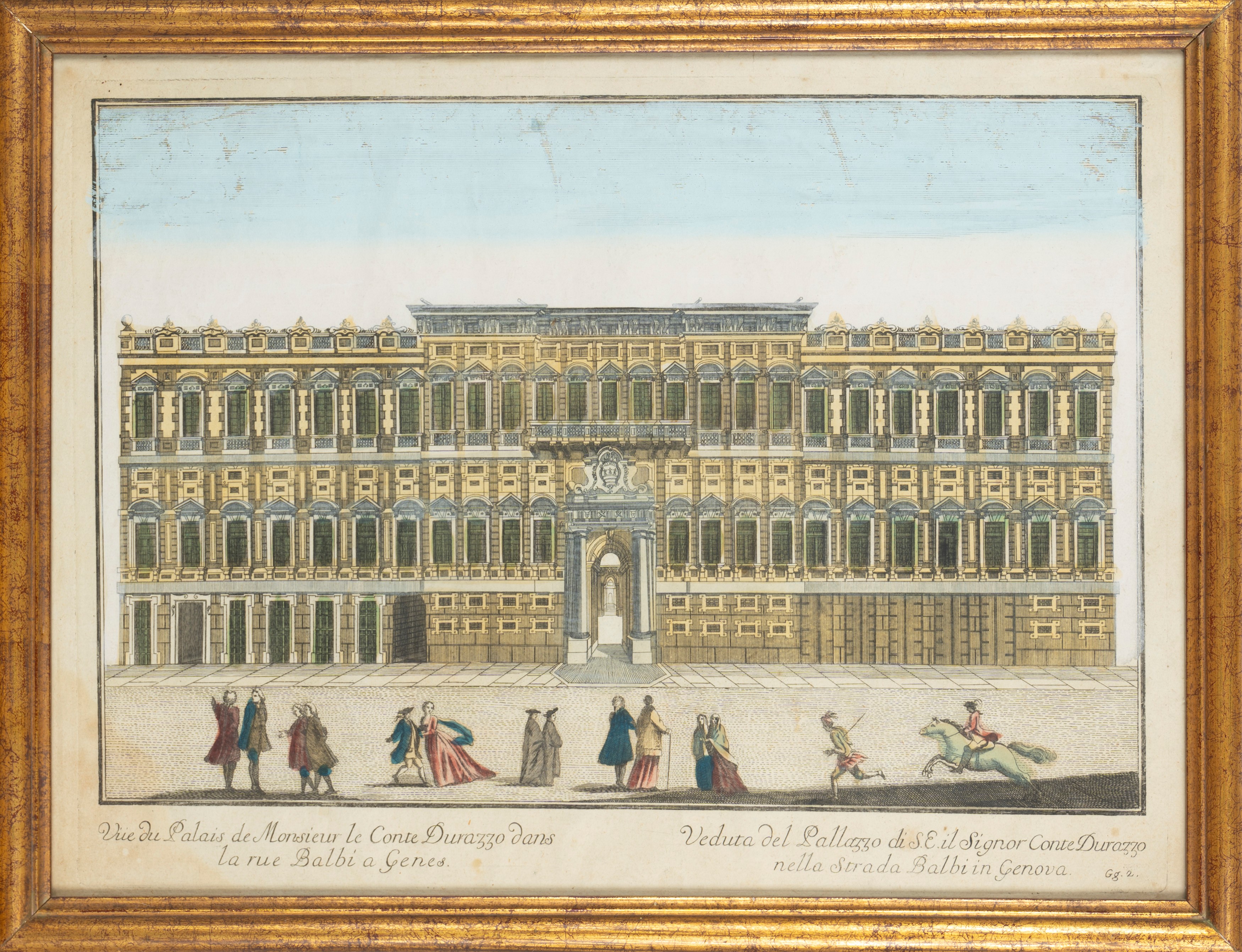 View of the Palace of HE Count Durazzo in Strada Balbi in Genoa 1700 ...