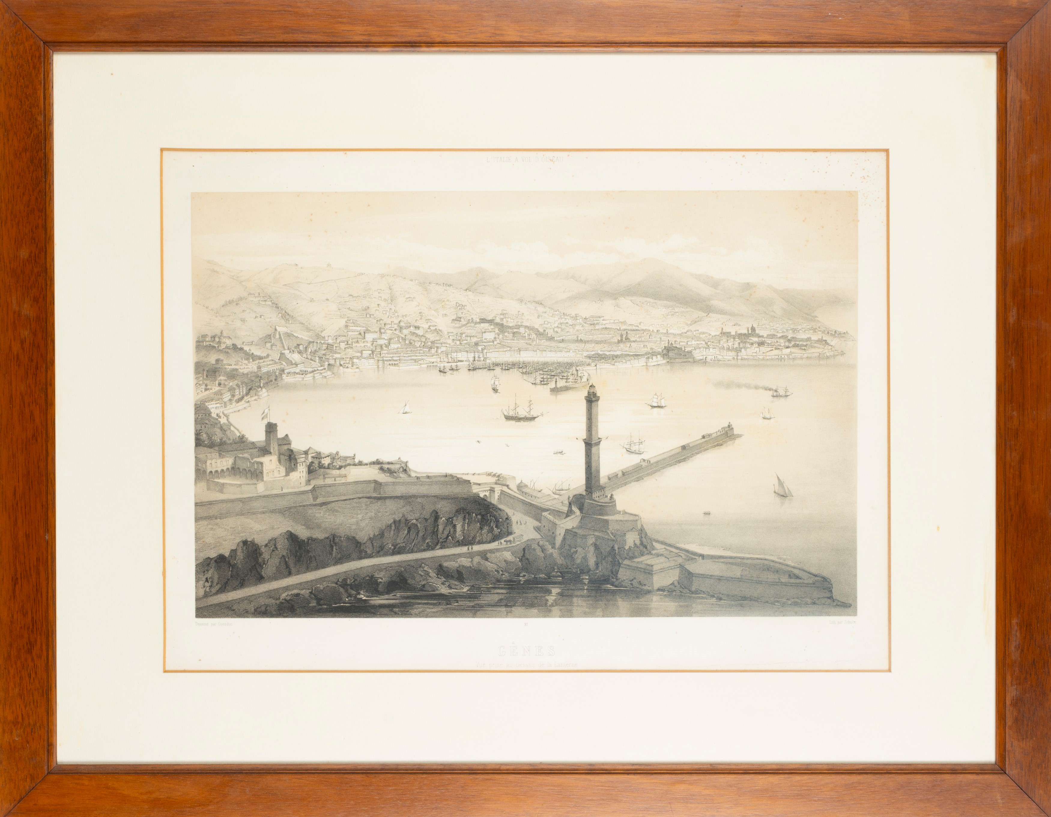 Genes vue prize au de la Lantern 1849 | Maps of Liguria and Corsica ...