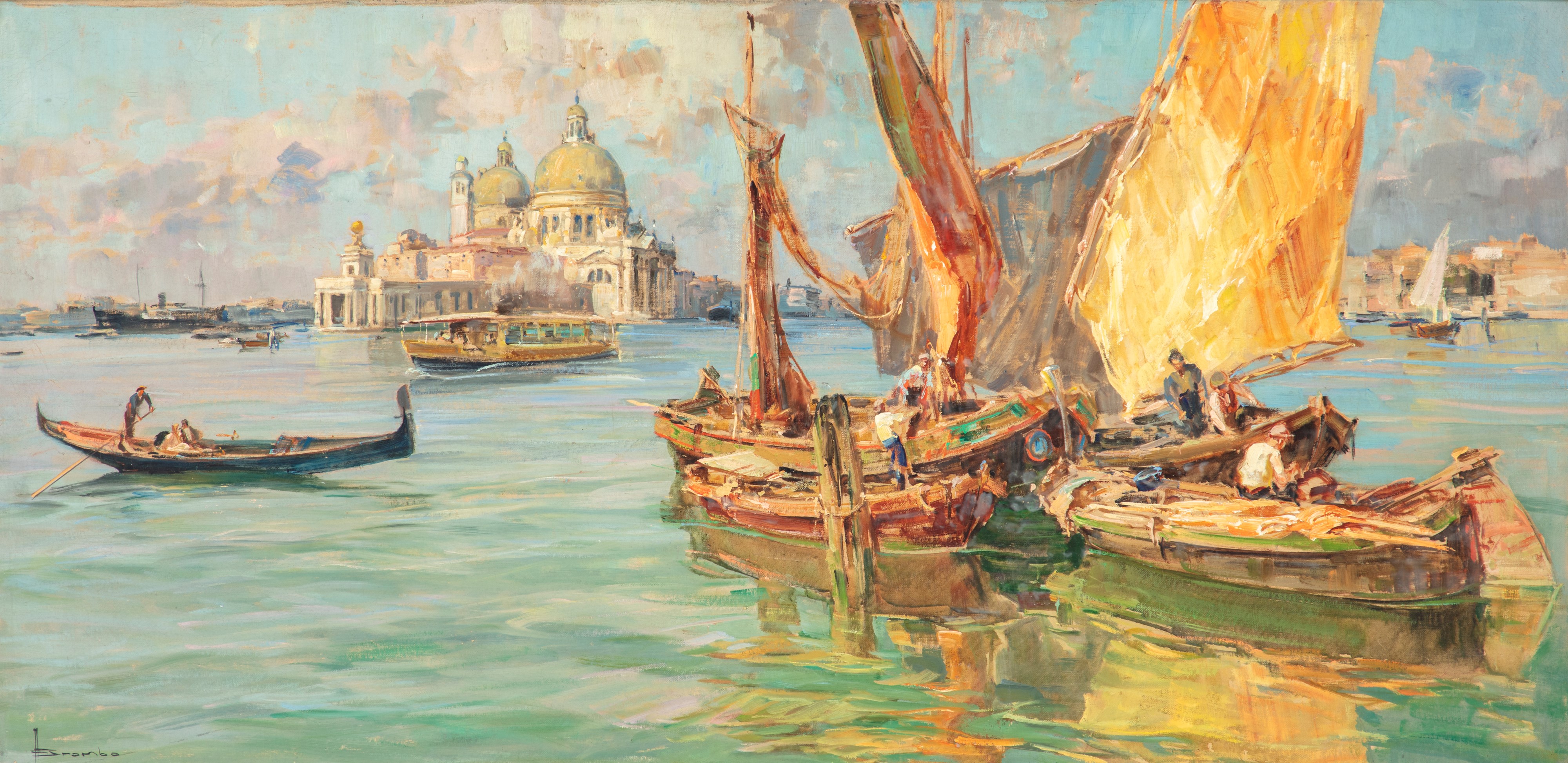 Angelo Brombo - Venice, St. Mark's Basin and Punta della Dogana ...