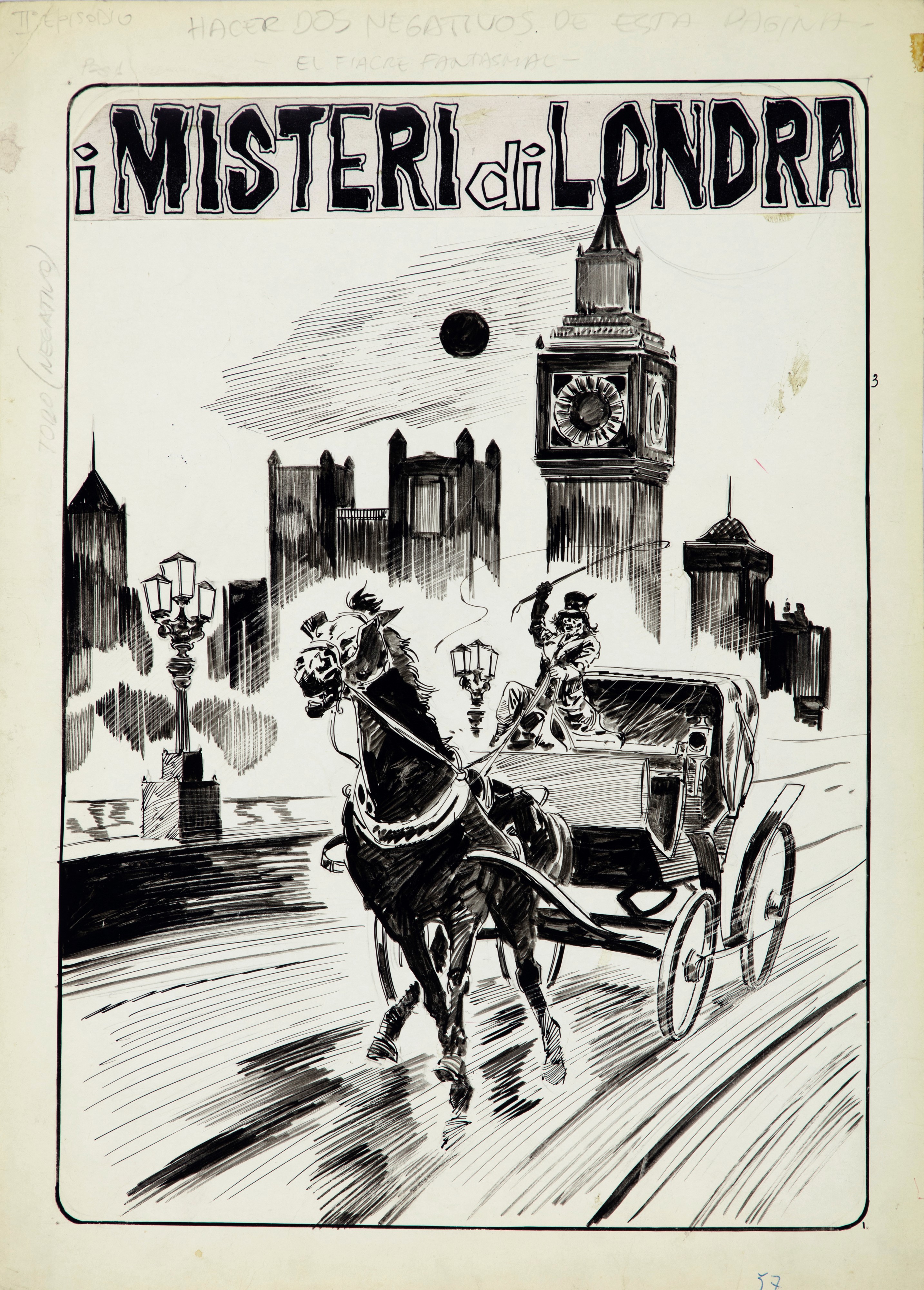 Horacio Lalia - I misteri di Londra 1978 | Original Comic Arts & Illustrations | Finarte, casa d ...