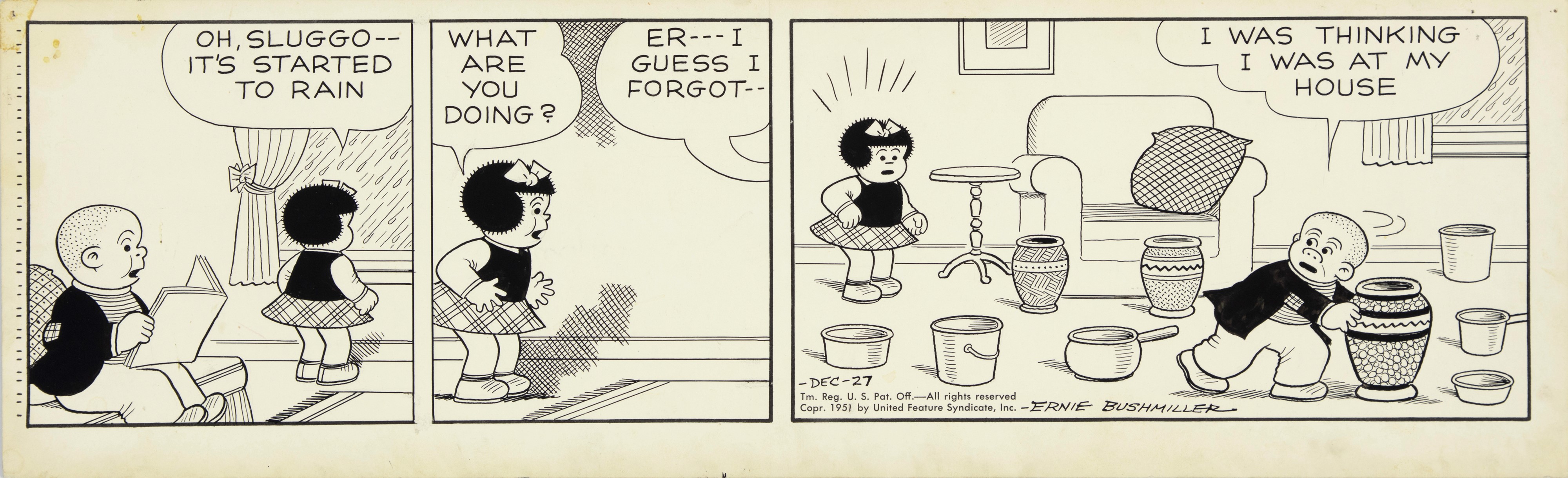 Ernie Bushmiller - Nancy 1951 | Original Comic Arts & Illustrations ...