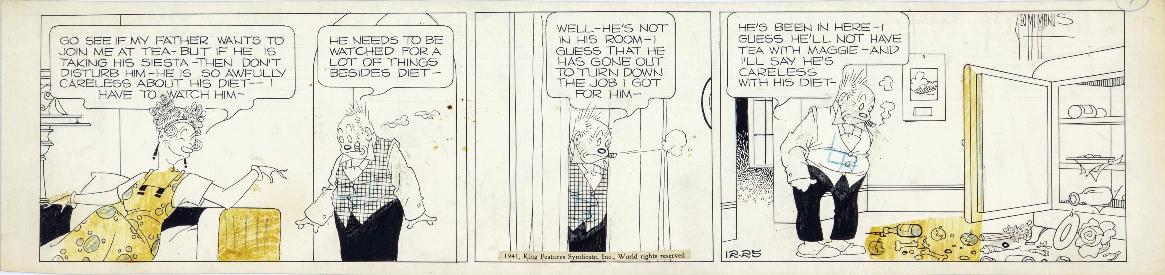 George McManus - Bringing Up Father 1941 | Original Comic Arts ...