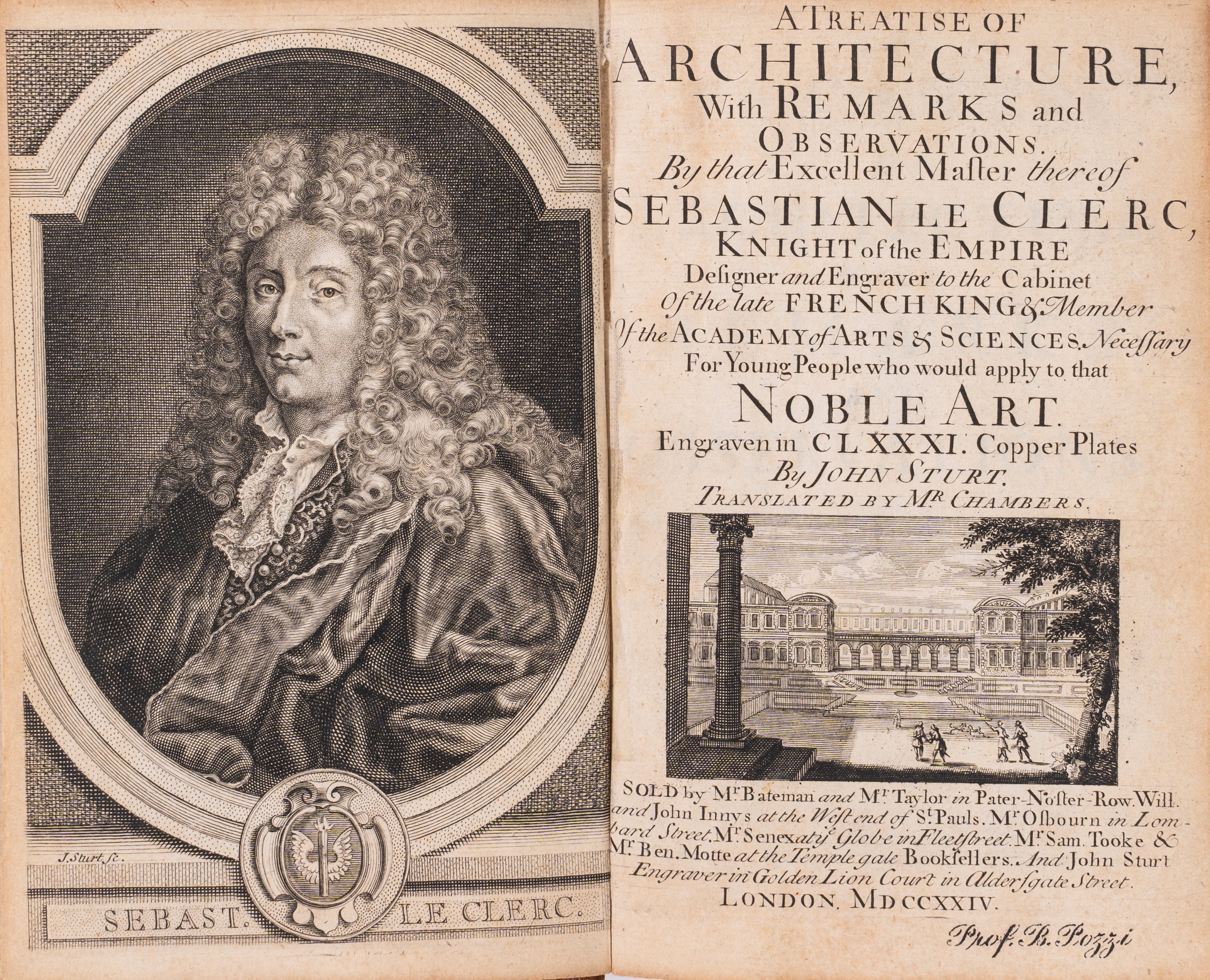 Le Clerc, Sebastien - A treatise of architecture, with remarks and ...