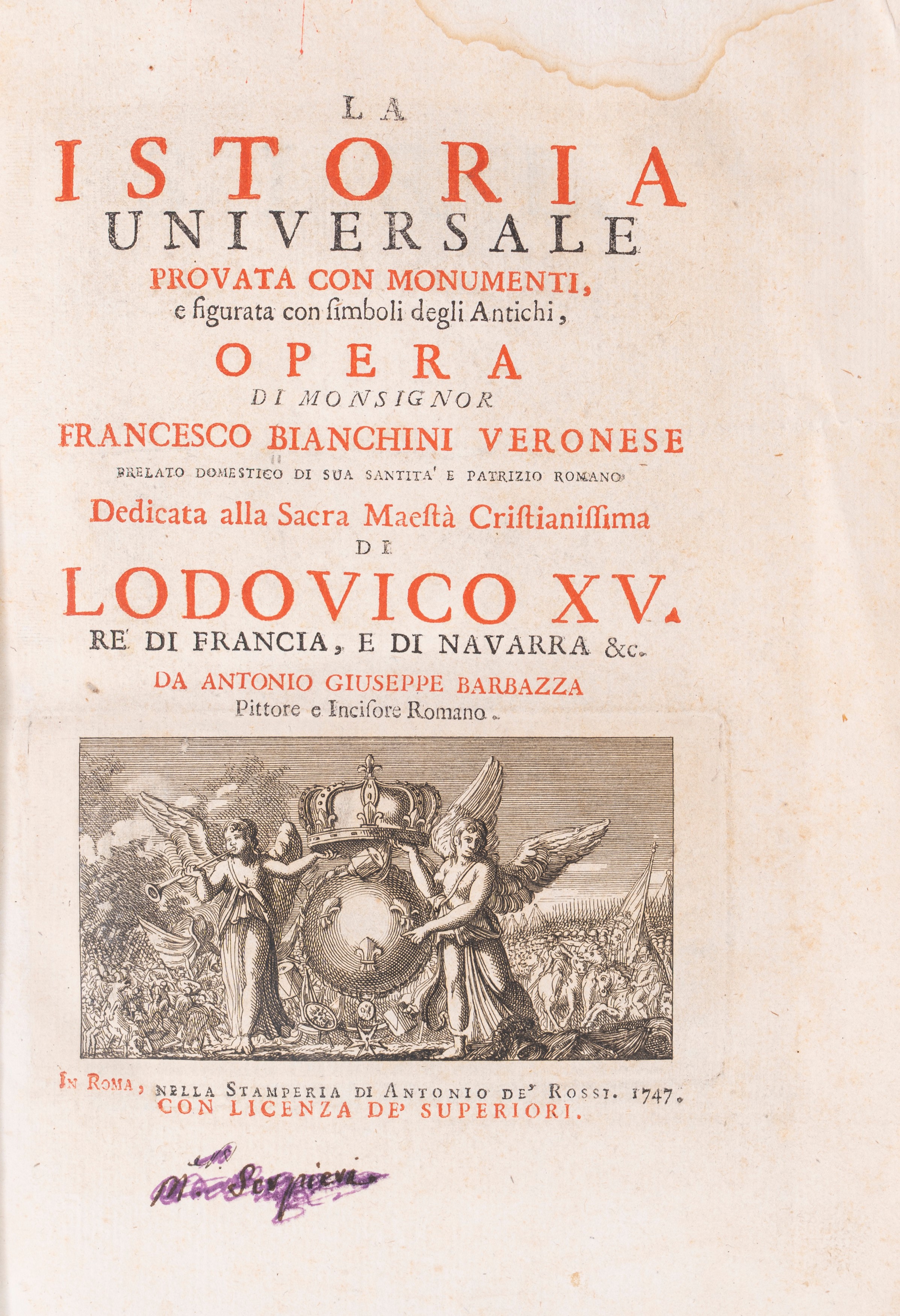 Bianchini, Francesco - Universal History 1747 | Books, Autographs ...