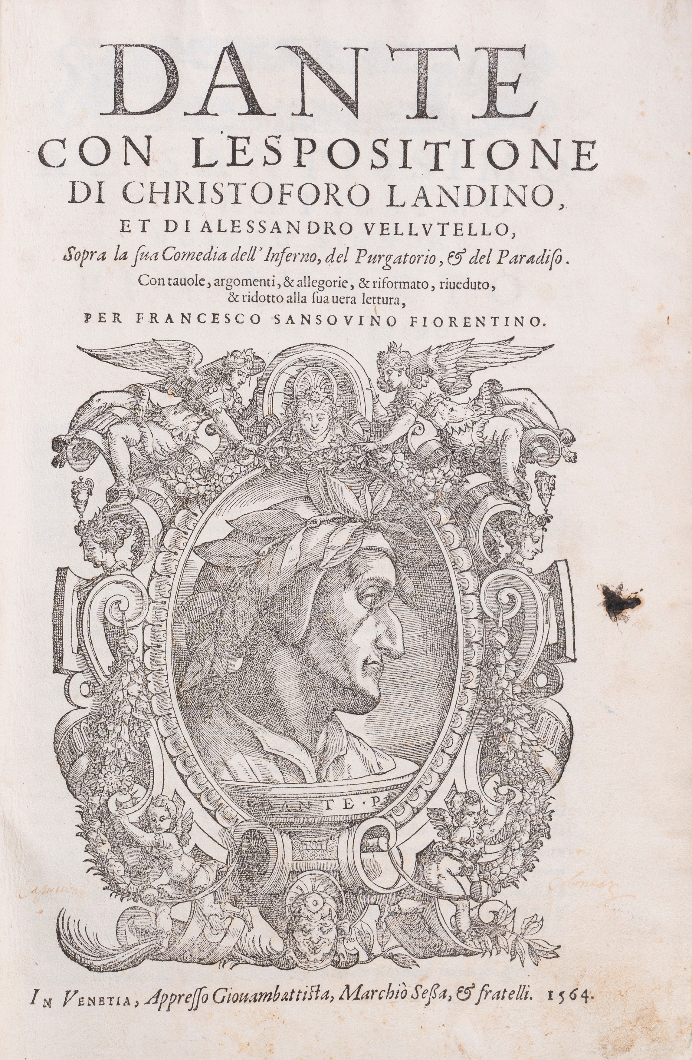 Alighieri, Dante - Dante con l'esposizione di Christoforo Landino 1564 ...