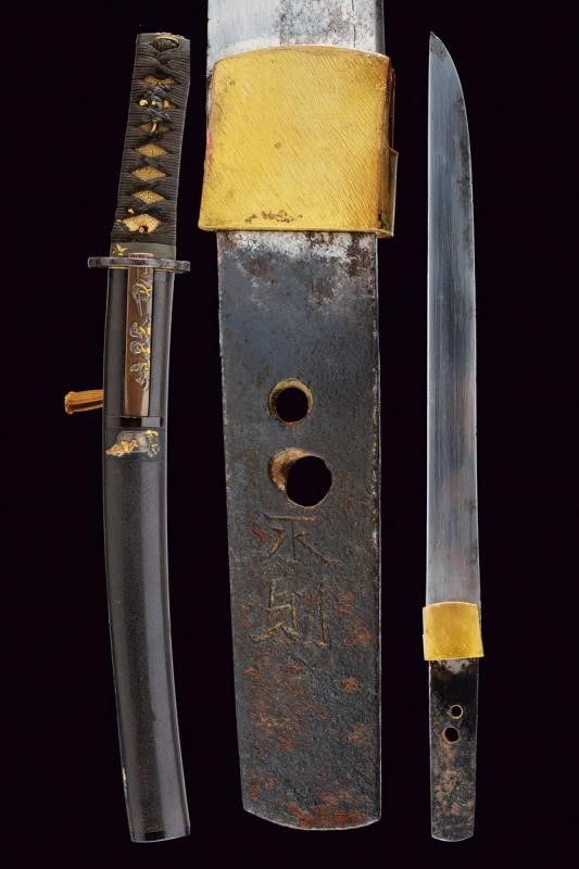 Sunobe tanto con bella koshirae, mei: Naganori | Rare Armi Antiche e ...