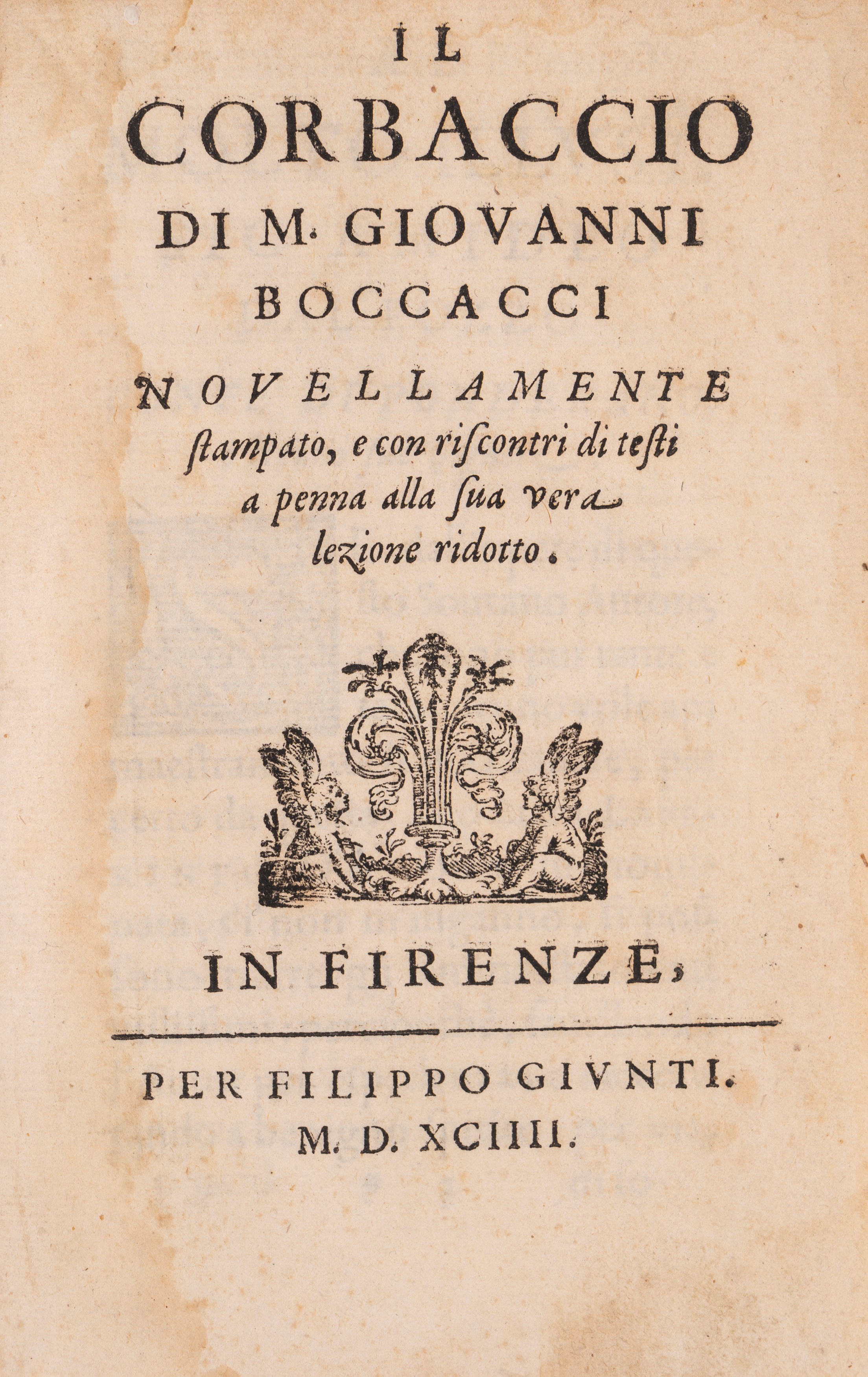 Boccaccio, Giovanni - Il corbaccio di m. Giovanni Boccacci 1594 | Libri ...