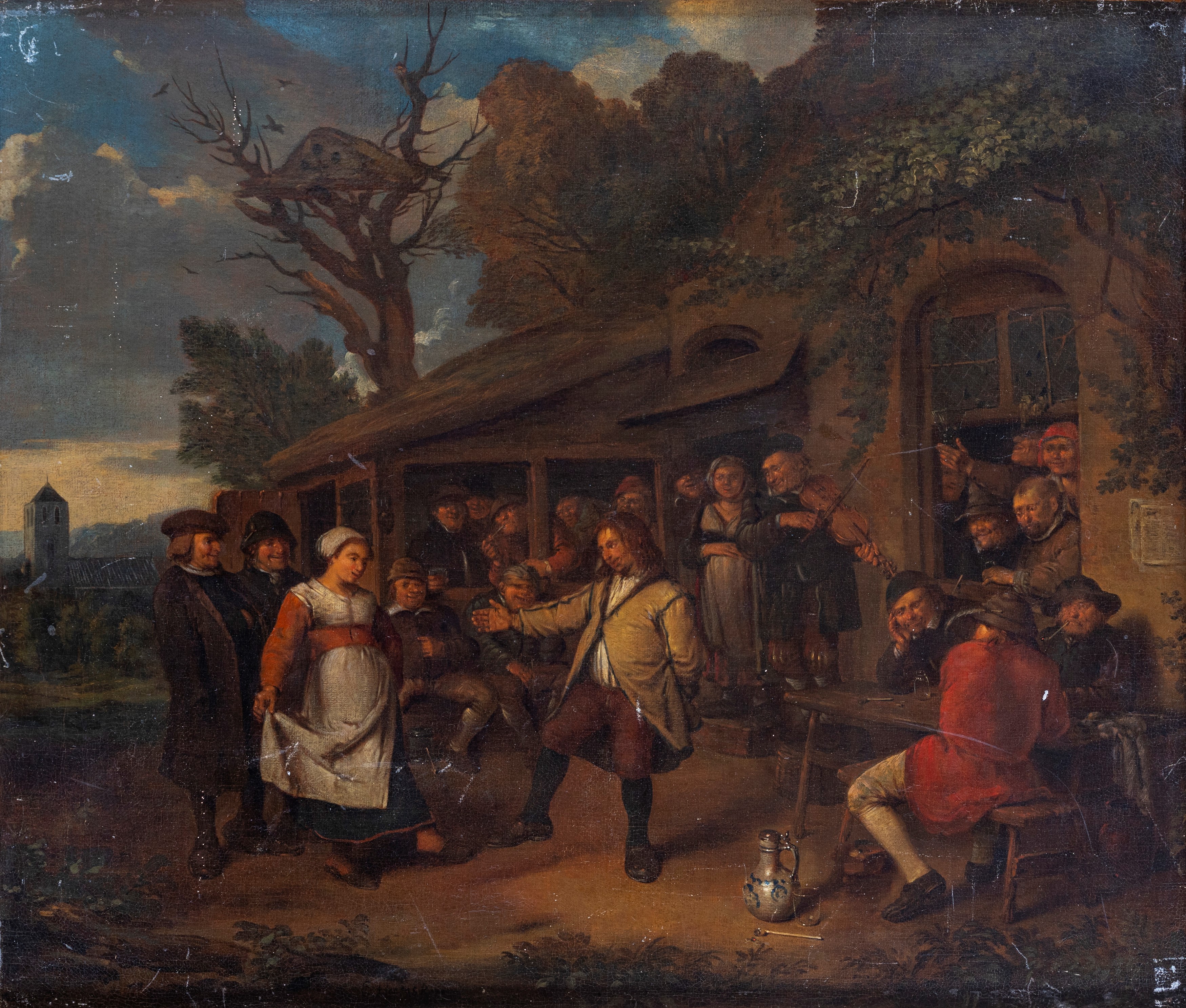 Maniera di David Teniers II - Scene of popular outdoor life | Antique ...