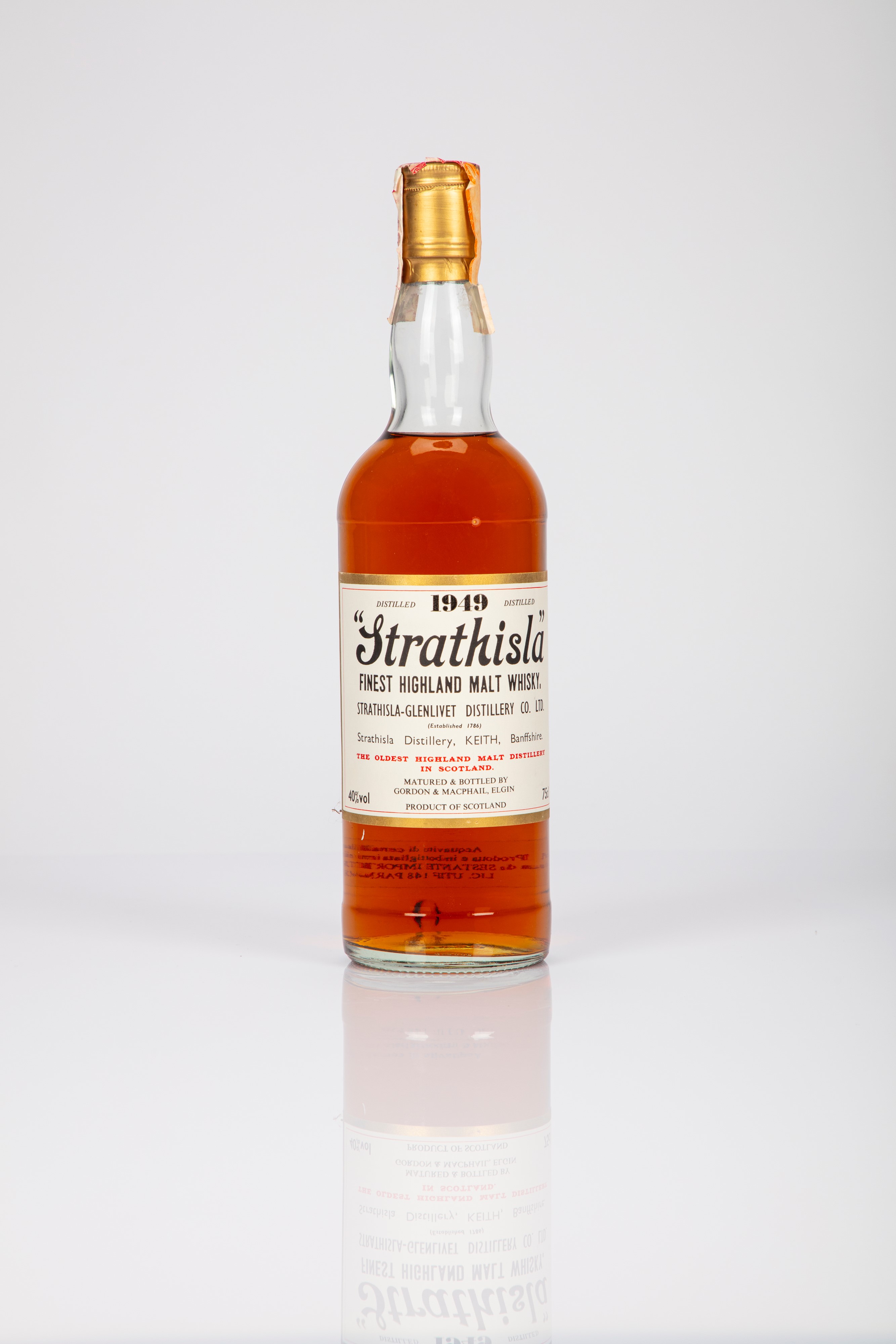 Strathisla Finest Highland Malt Scotch Whisky 40° Proof 1949 | The Art ...