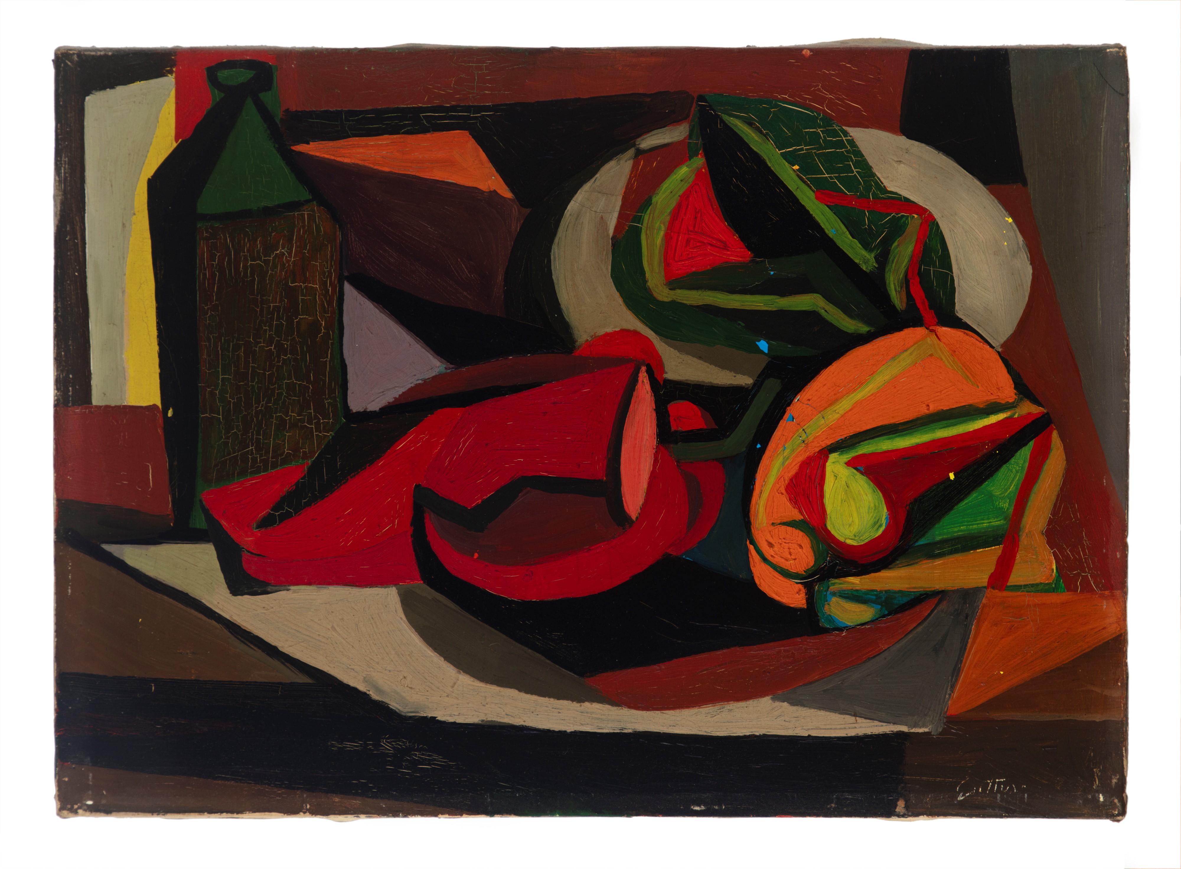 Renato Guttuso - Still life with peppers and bottle 1947 | Modern ...