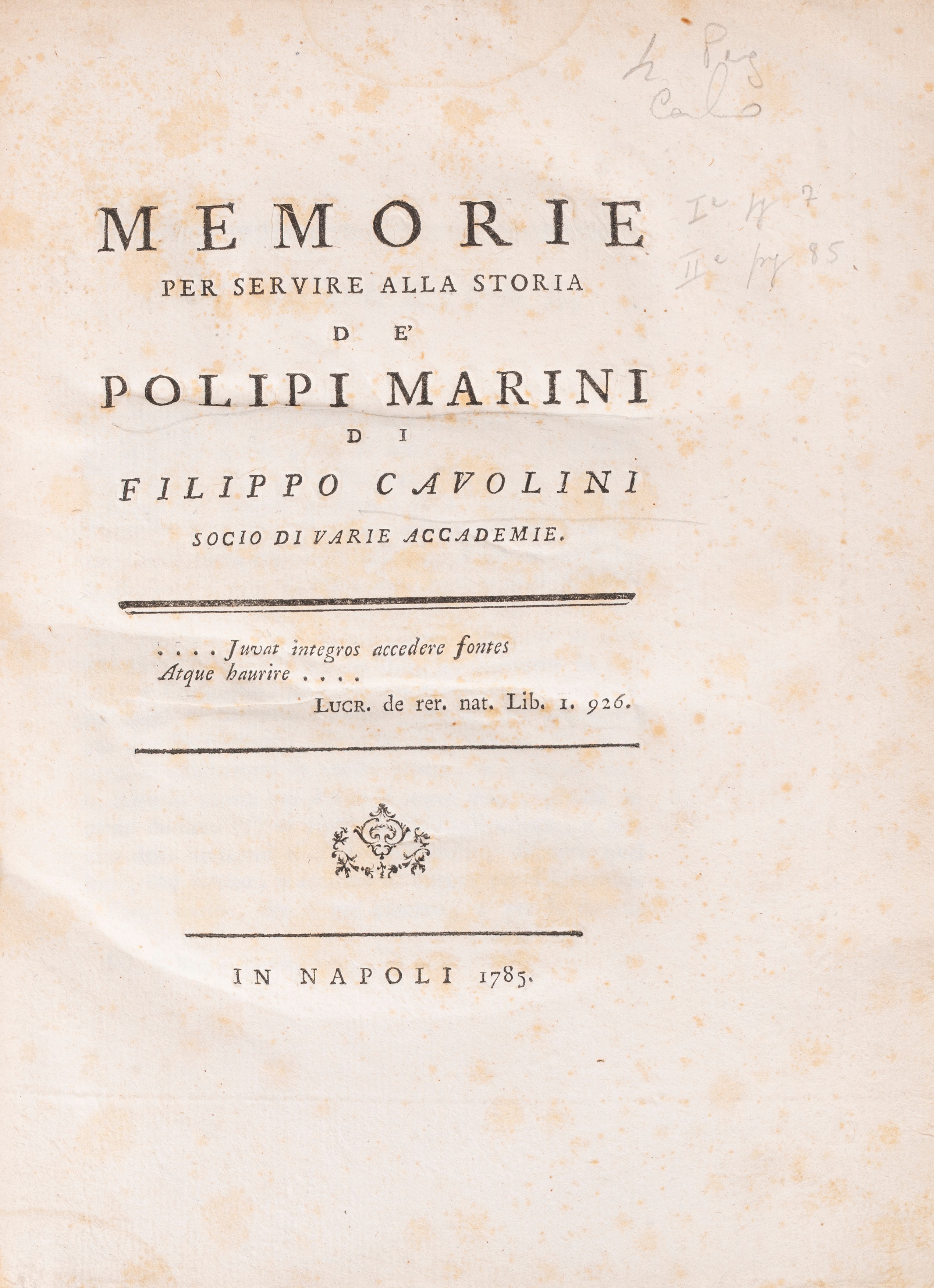 Scienze naturali - Biologia marina - Zoologia - Cavolini, Filippo ...