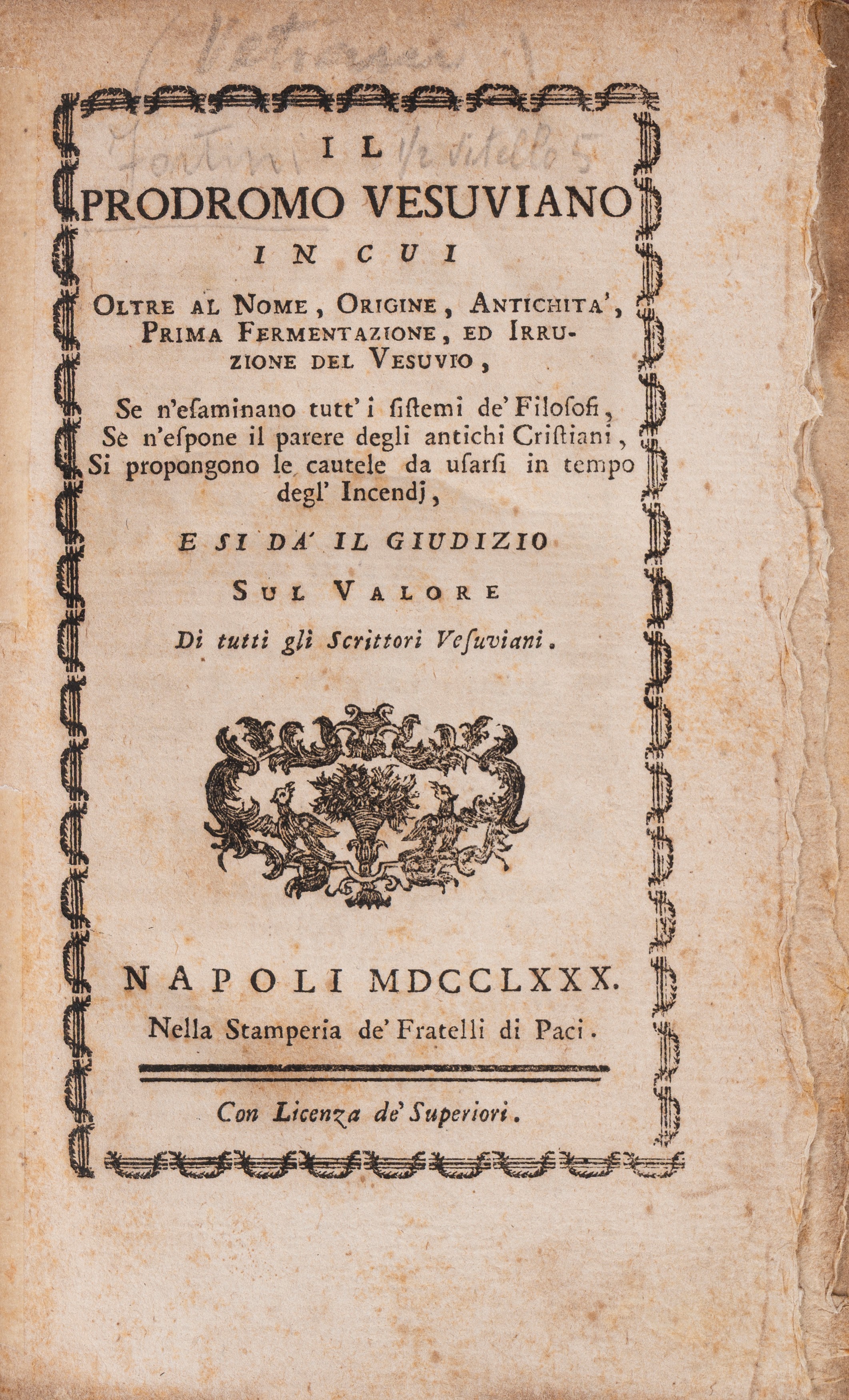 Vesuvio - Paragallo, Gaspare - Istoria naturale del Monte Vesuvio ...