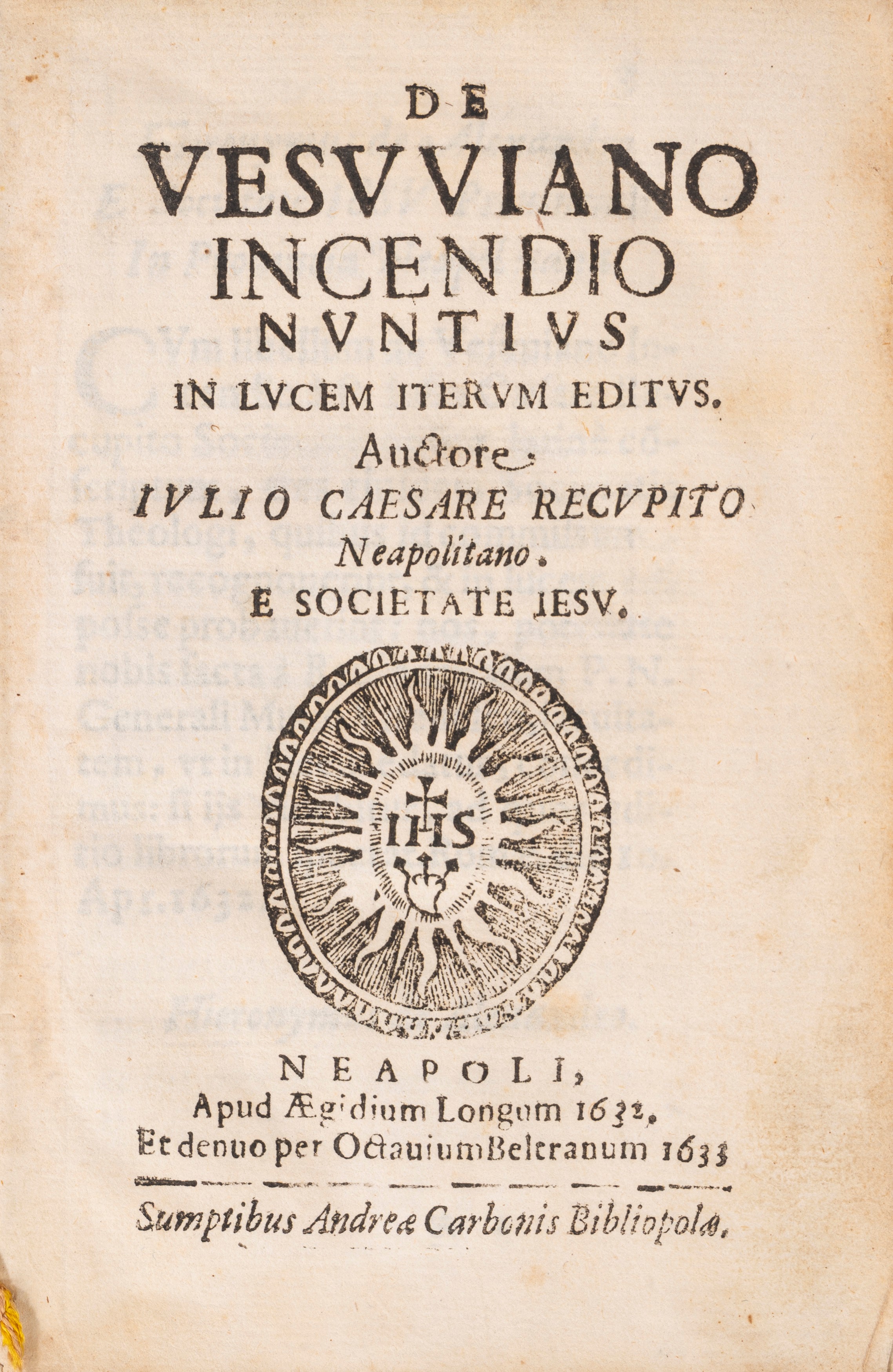 De Vesuvian fire nuntius in lucem iterum editus 1633 | NAPOLI 2500 ...