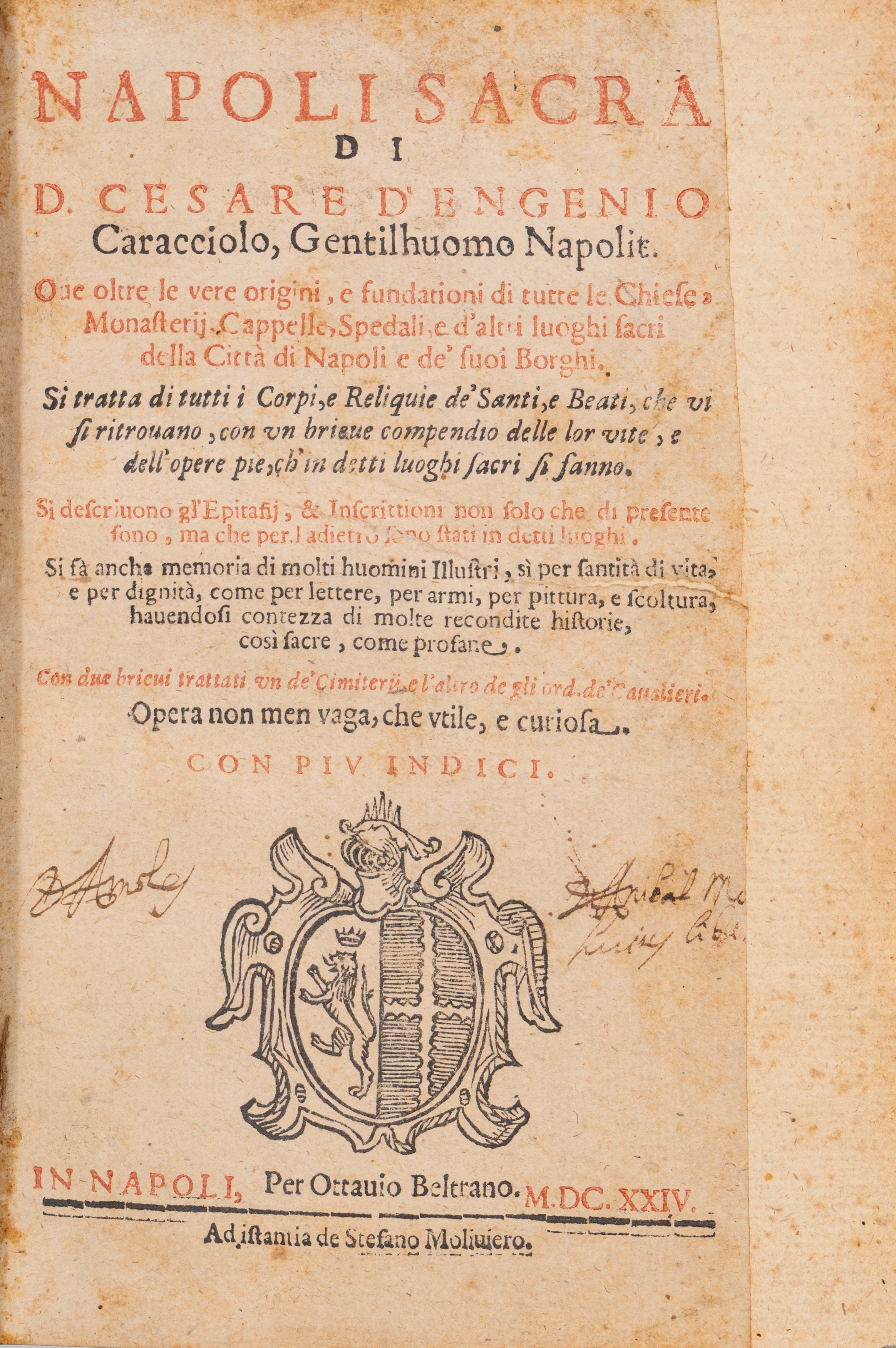 D'Engenio Caracciolo, Cesare - Sacred Naples 1624 | NAPOLI 2500 ...