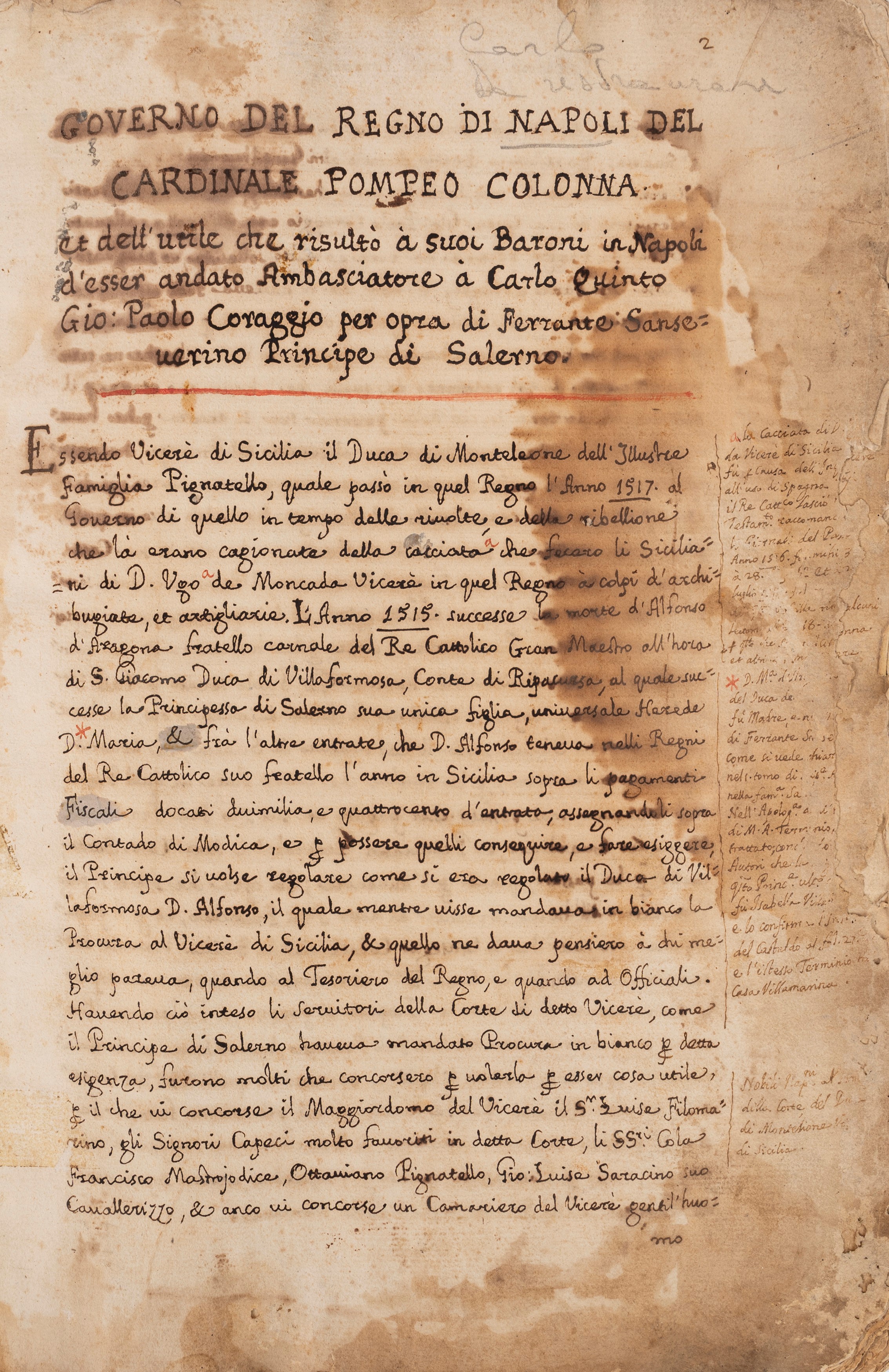 Castaldo, Antonino - Government of the Kingdom of Naples by Cardinal Pompeo Colonna and the ...