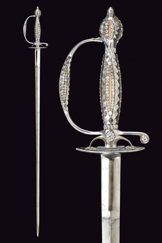 A rare nobleman's smallsword decorated with stones first quarter of the ...