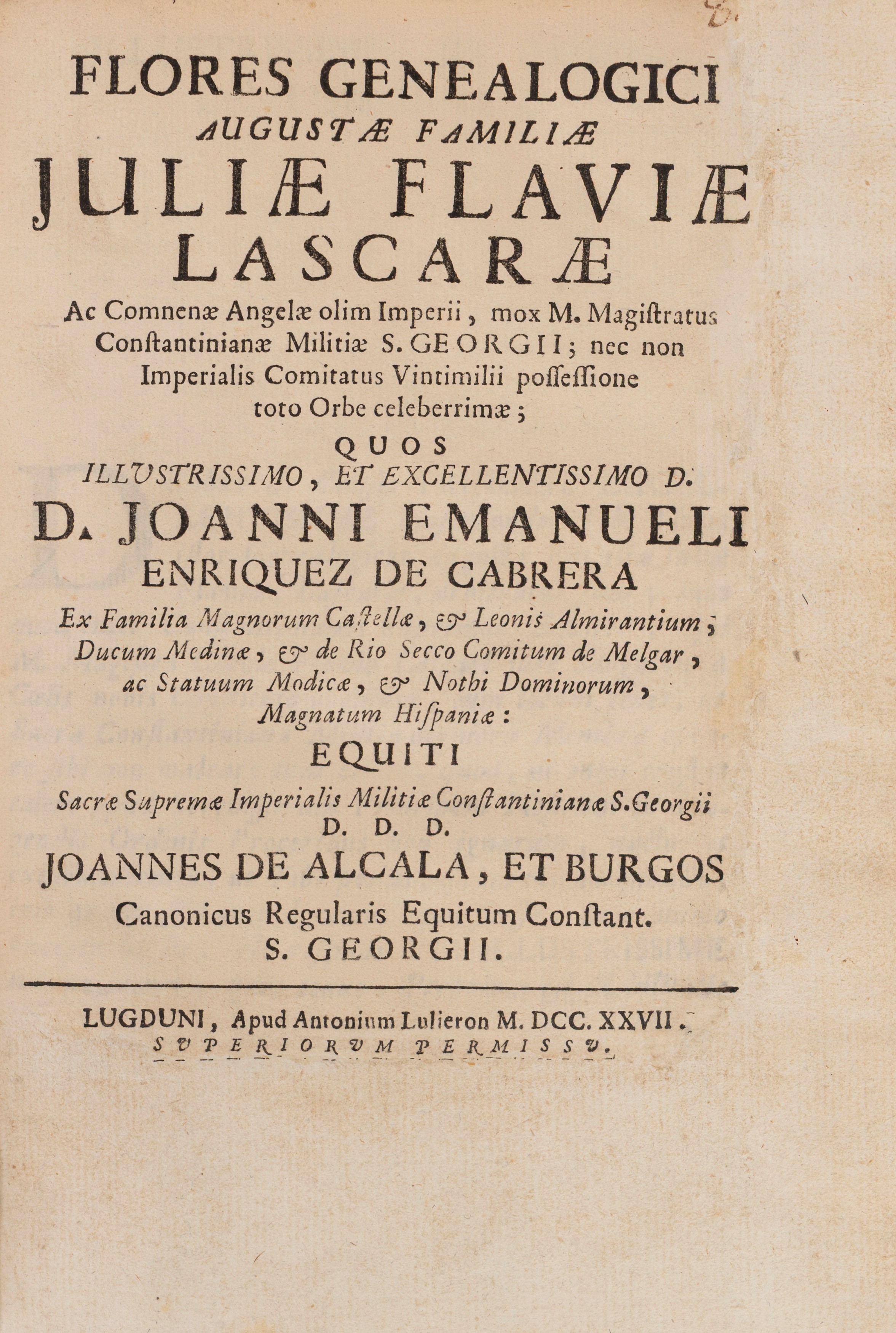 de Alcalà et Burgos, Joannes / del Pozzo, Giulio - Flores Genealogici ...