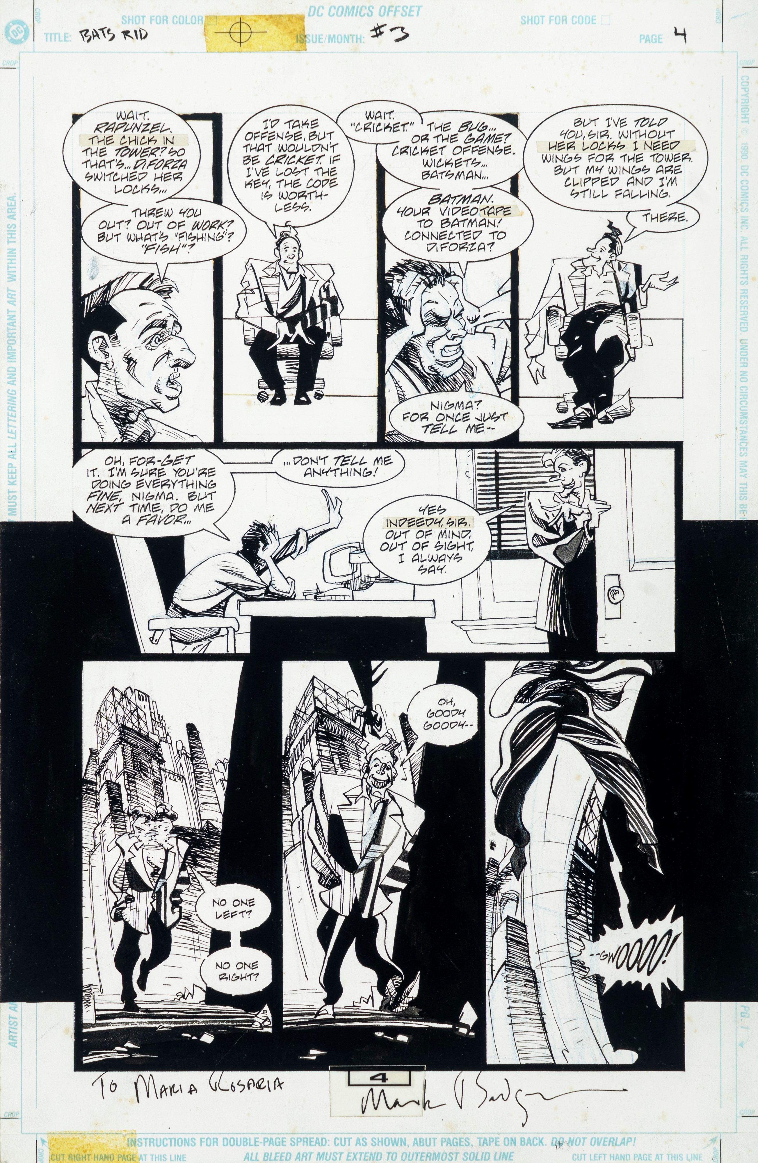 Mark Badger - Batman: Run, Riddler, Run 1992 | Original Comic Arts ...