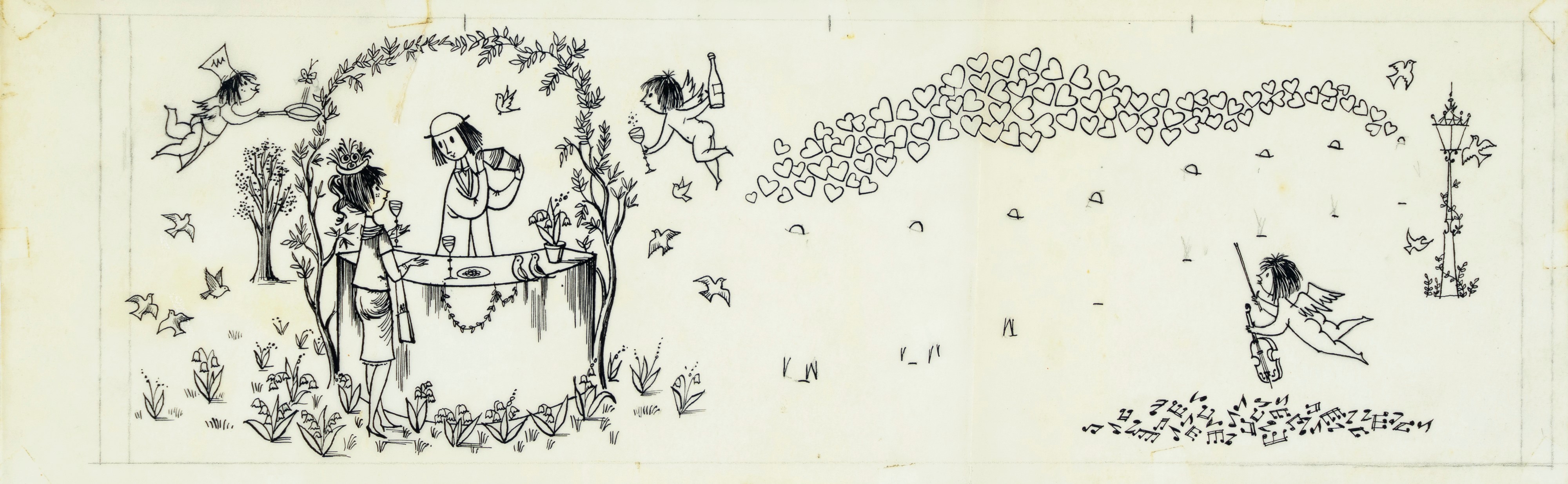 Raymond Peynet - The shaker Lovers 1968 | Original Comic Arts | Finarte ...