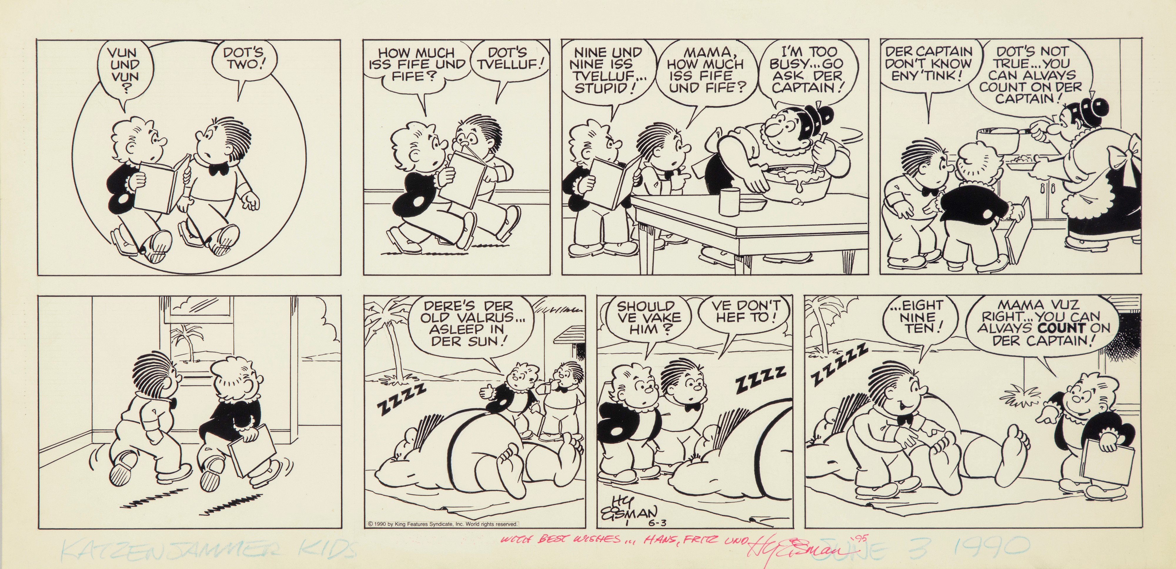 Hy Eisman - The Katzenjammer Kids 1990 | Original Comic Arts | Finarte ...