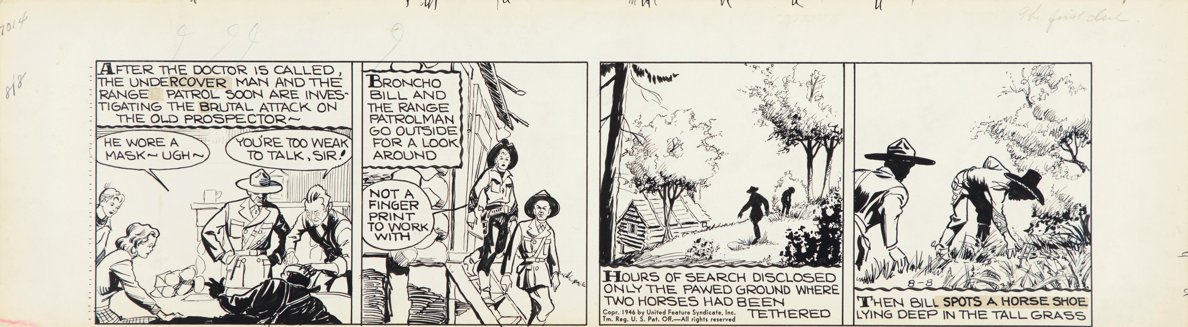 Frank O'Neal - Broncho Bill 1946 | Original Comic Arts | Finarte, casa ...