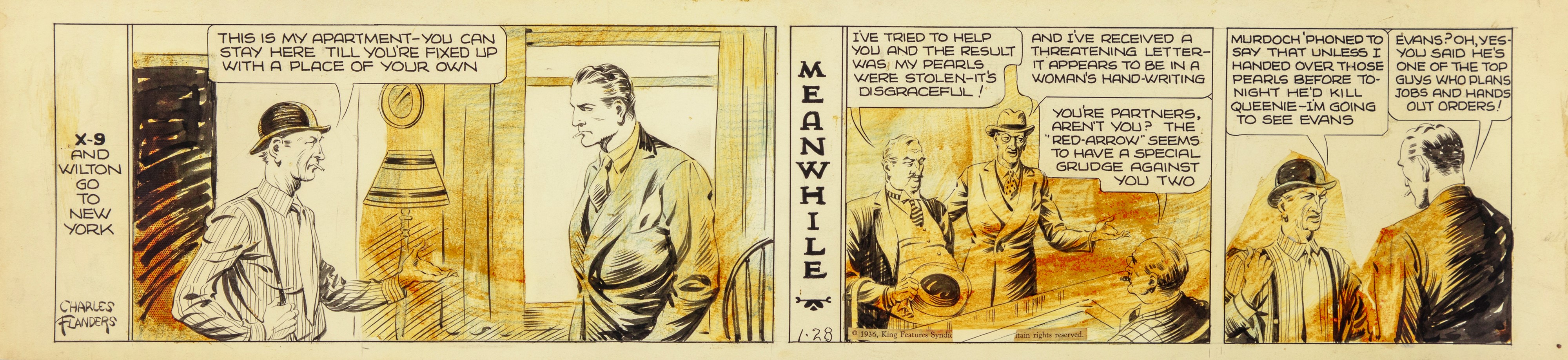 Charles Flanders - Secret Agent X-9 1936 | Original Comic Arts ...