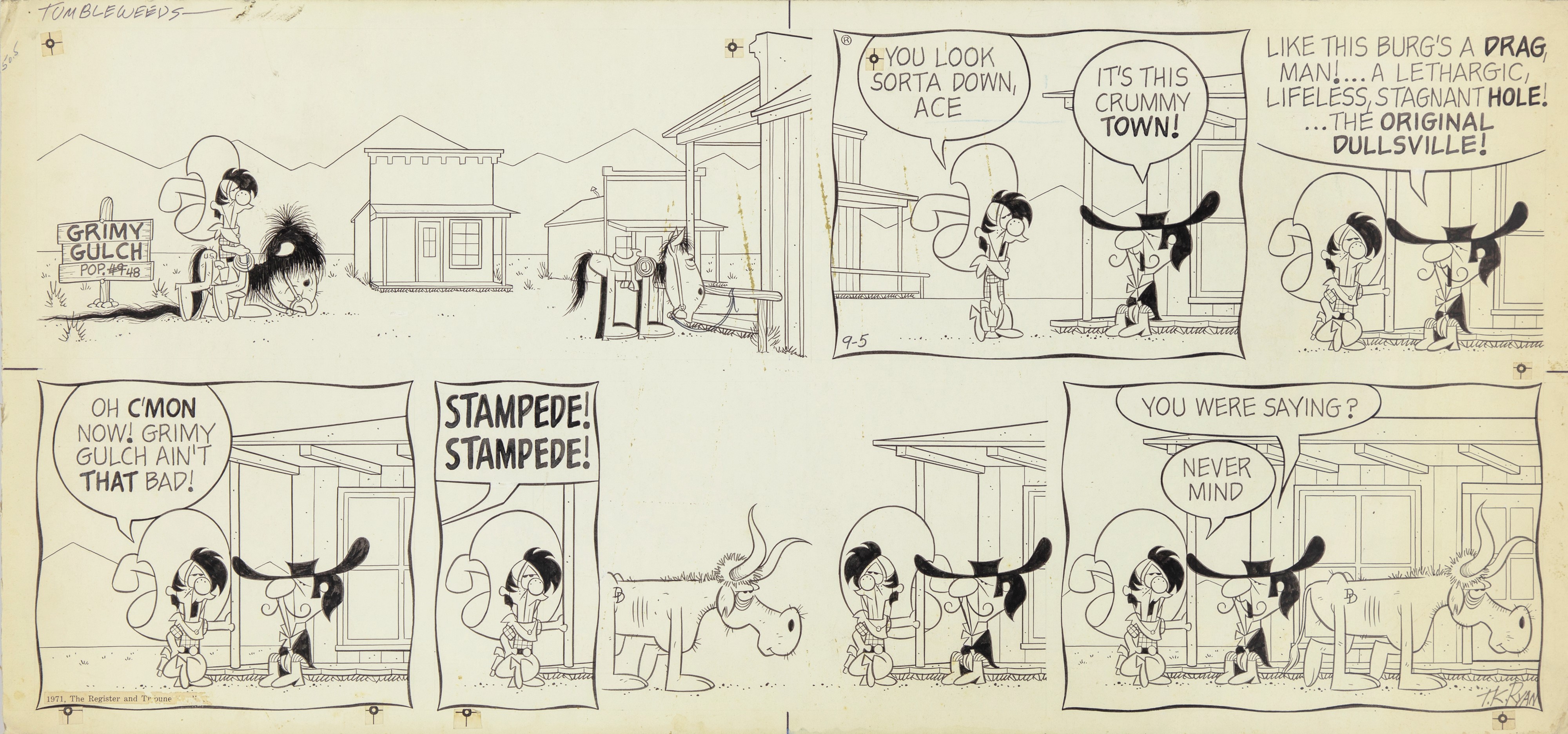 Tom K. Ryan - Tumbleweeds 1971 | Original Comic Arts | Finarte, casa d'aste